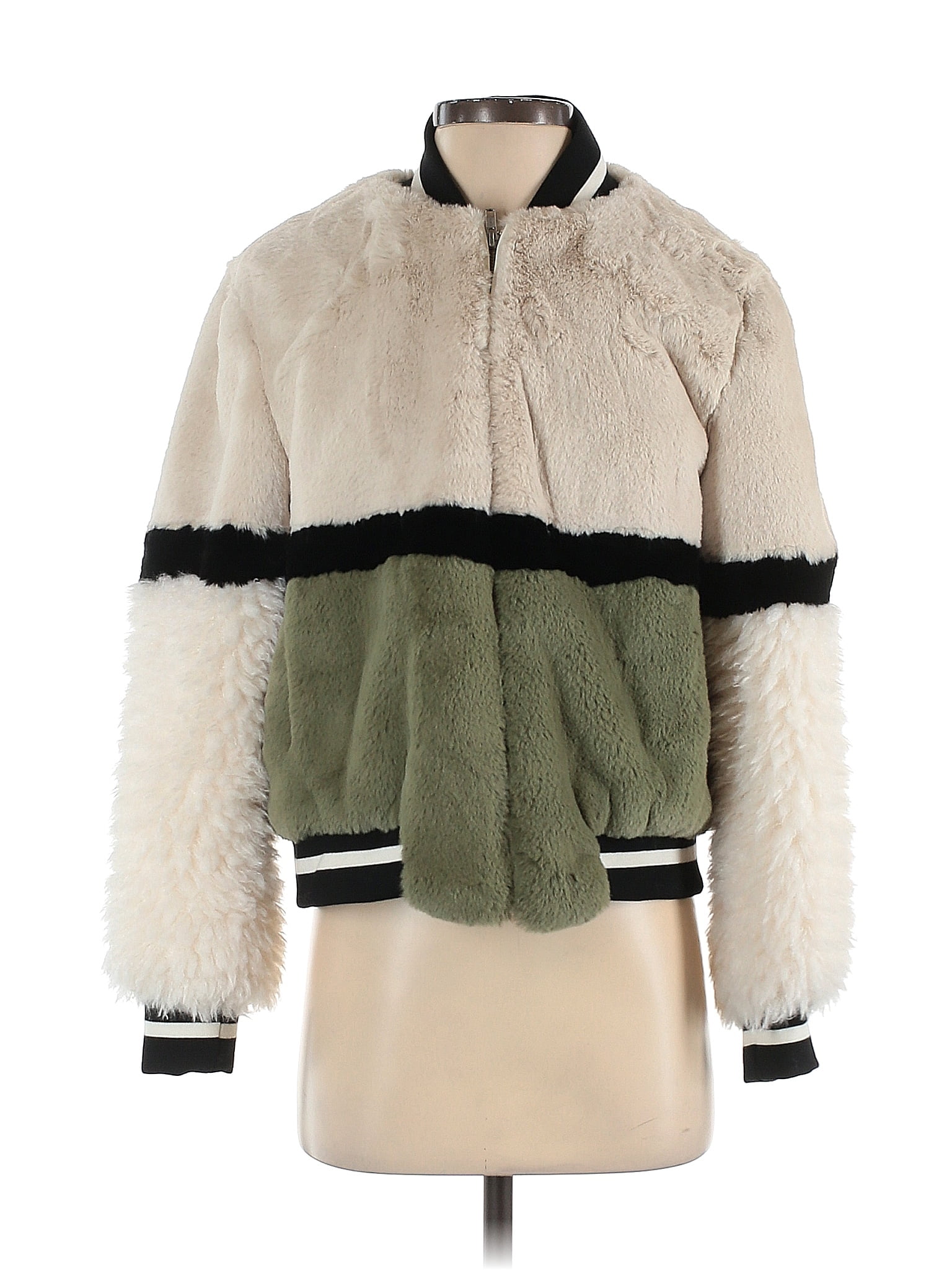 ENA PELLY 100% Recycled Polyester Color Block Ivory Fleece Size 4 - 79% ...