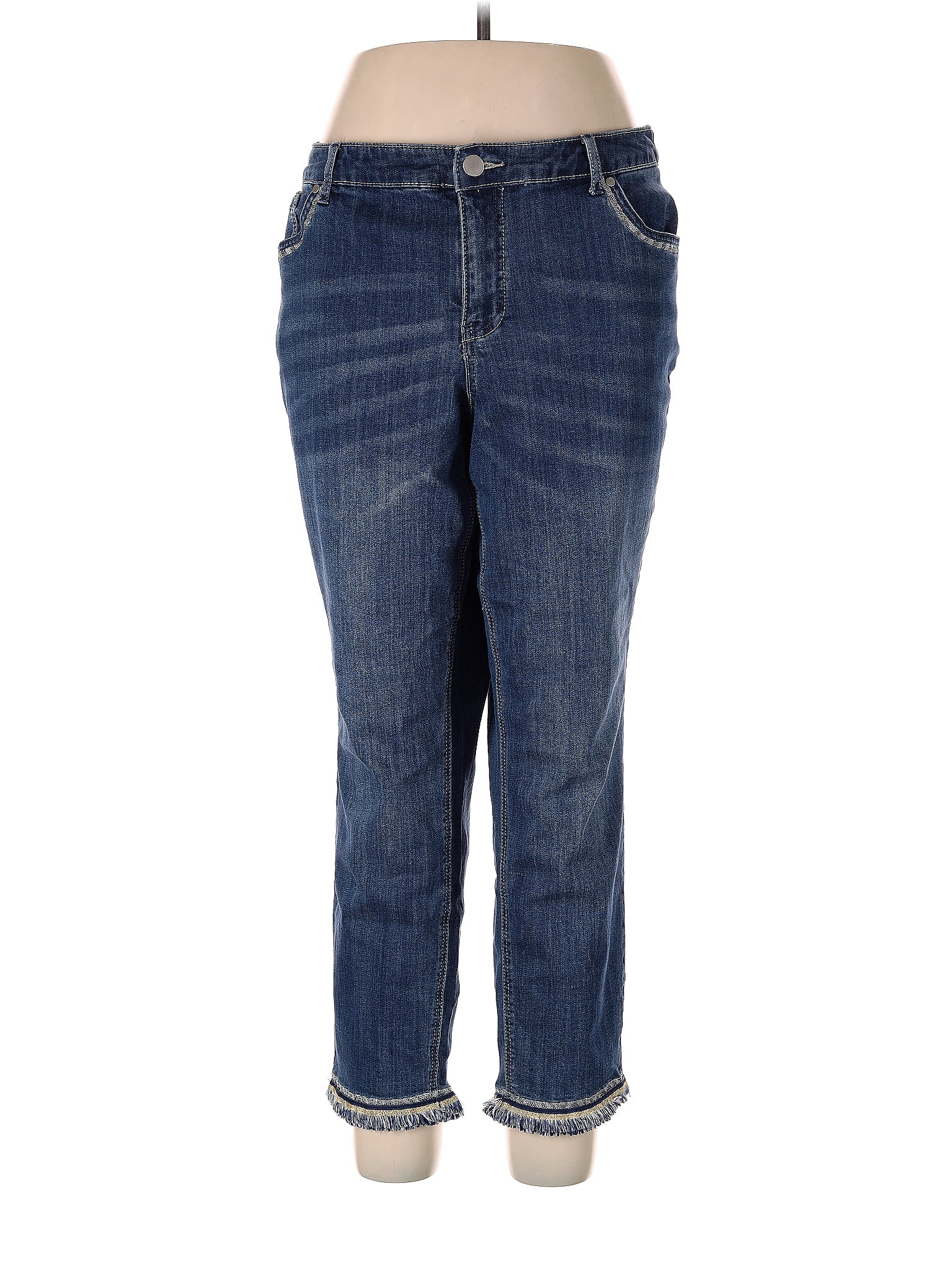 Cj Banks Solid Blue Jeans Size 18 (Plus) - 60% off | ThredUp