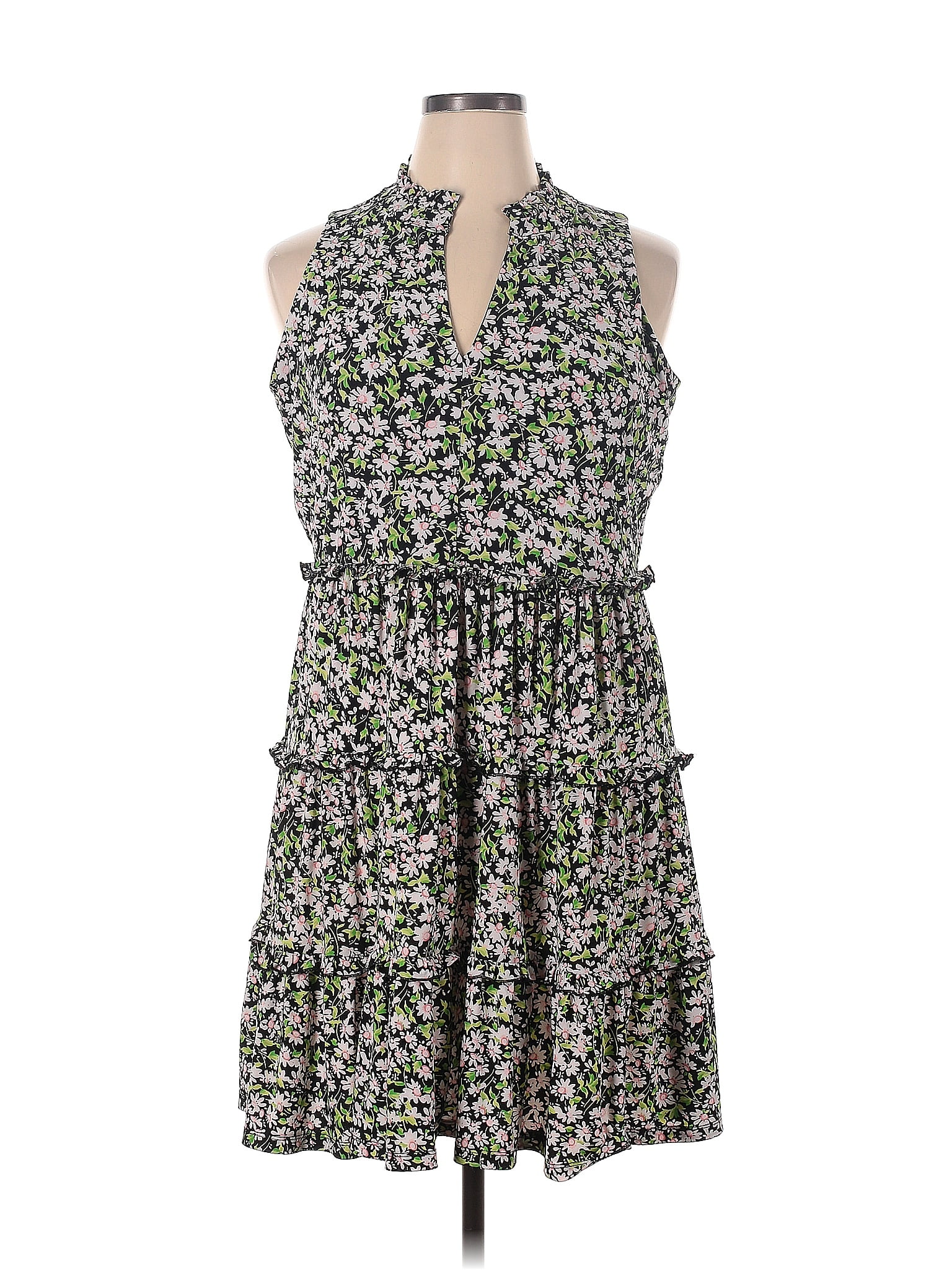 Tommy Hilfiger Floral Multi Color Green Casual Dress Size 14 39 Off