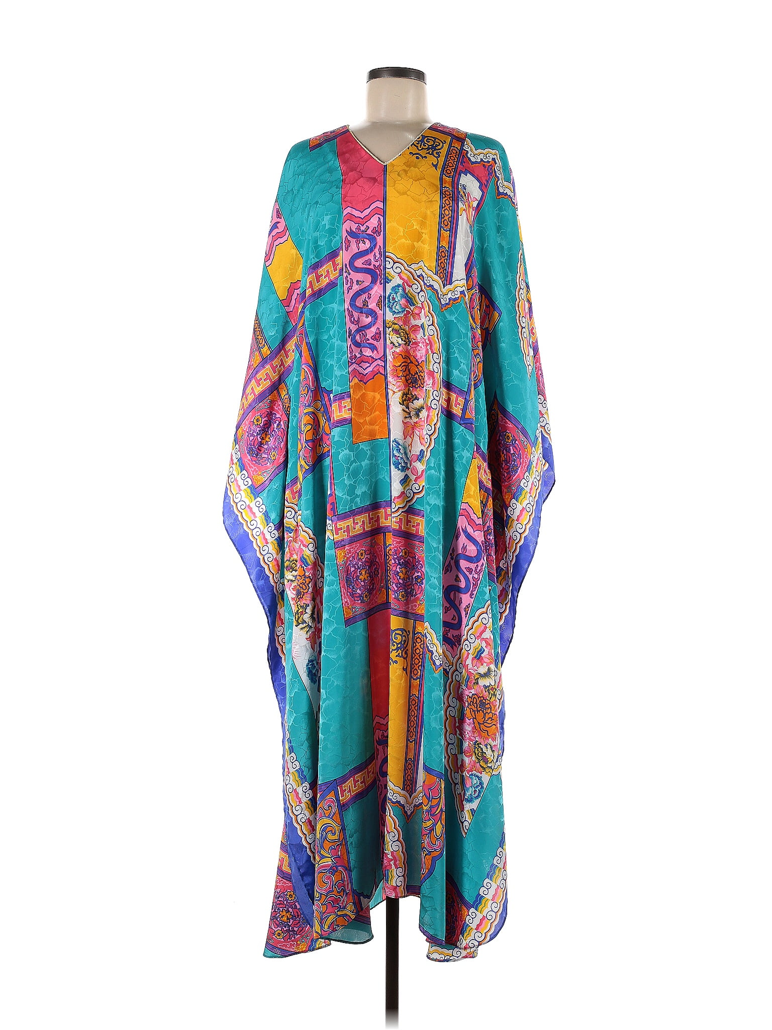 Ruth Norman Multi Color Teal Casual Dress One Size - 21% off | ThredUp