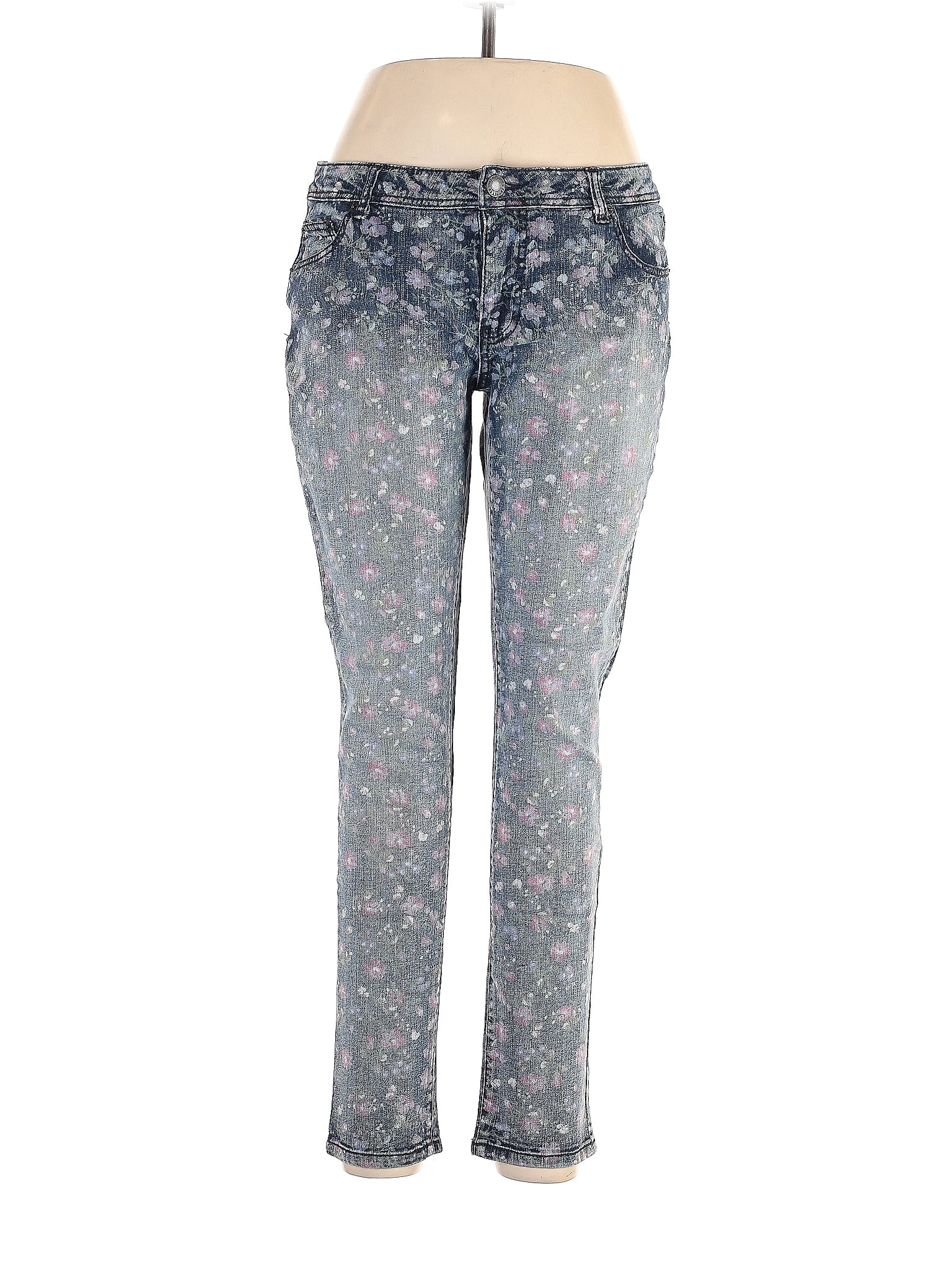 Mossimo Supply Co Jacquard Tortoise Floral Motif Acid Wash Print