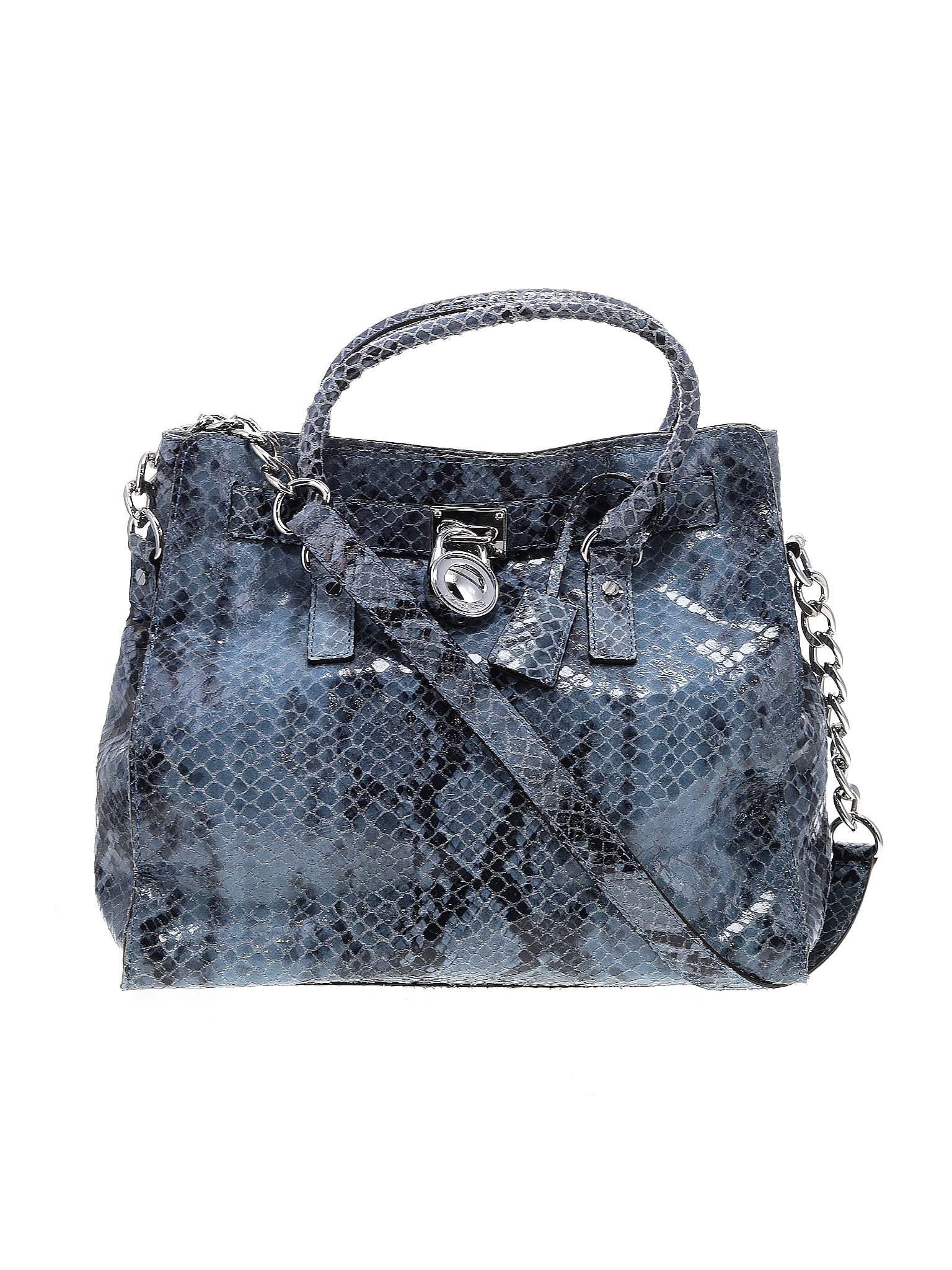MICHAEL Michael Kors Snake Print Multi Color Blue Satchel One Size - 72 ...