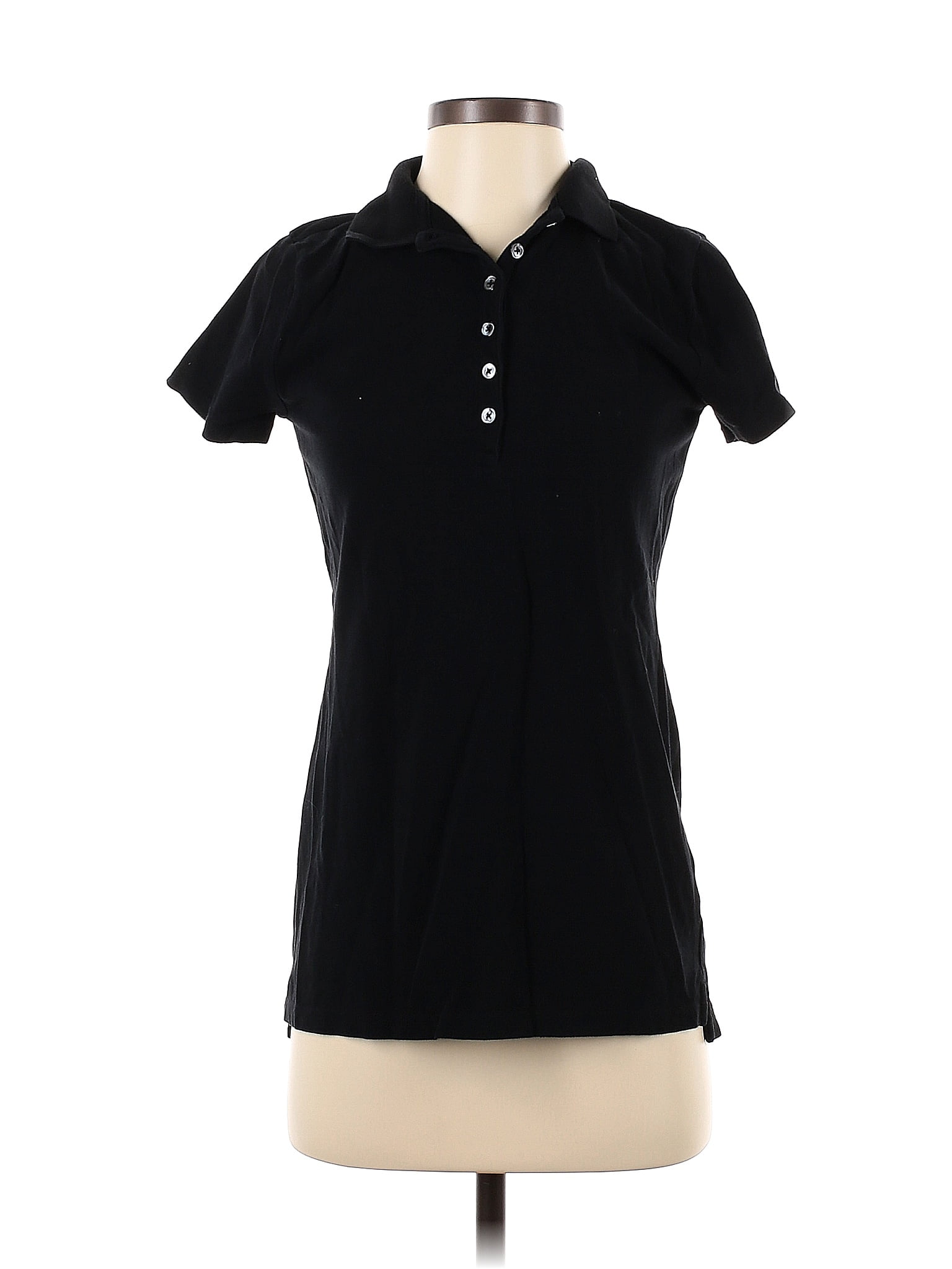J Crew 100 Cotton Polka Dots Black Short Sleeve Polo Size S 75 Off