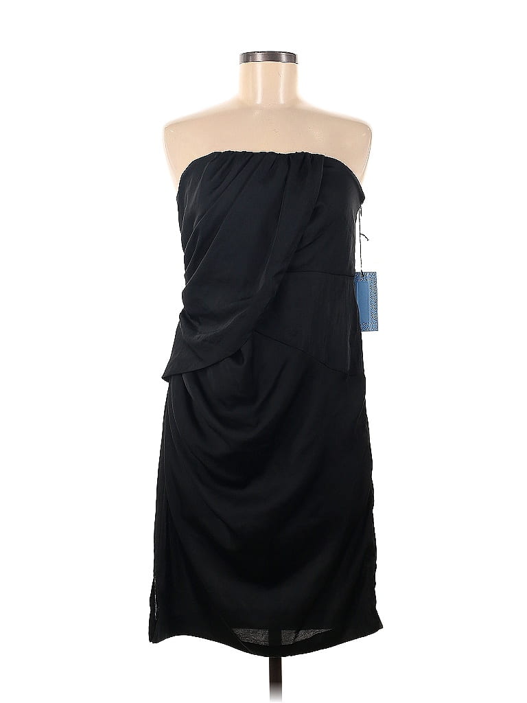 Simply Vera Vera Wang 100 Polyester Solid Black Cocktail Dress Size 10