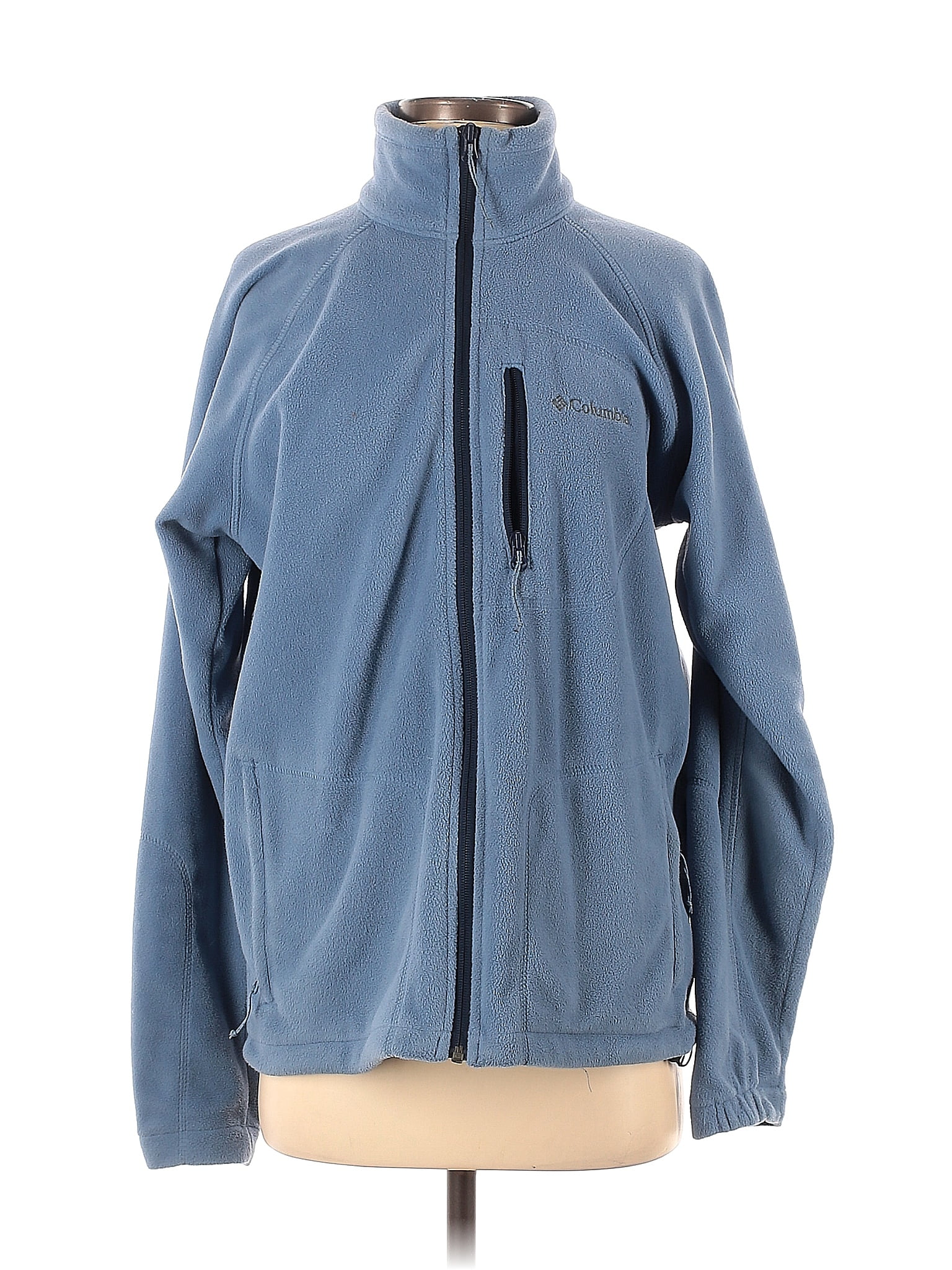 Columbia 100% Polyester Solid Blue Fleece Size S - 58% off | ThredUp