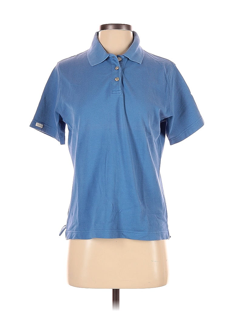 Tehama 100 Cotton Solid Blue Short Sleeve Polo Size S 73 Off Thredup