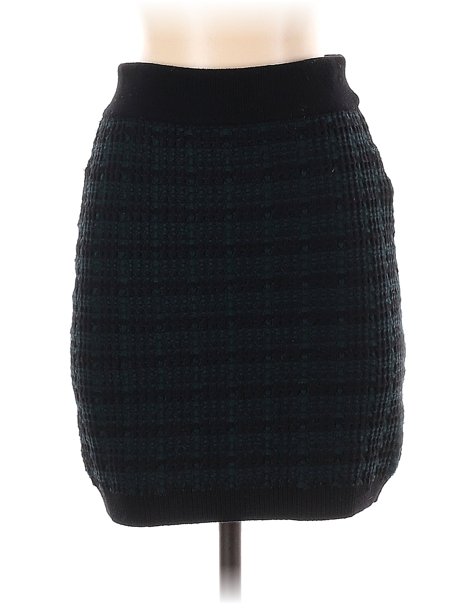 Babaton 100 Wool Plaid Tweed Black Casual Skirt Size Xs 66 Off
