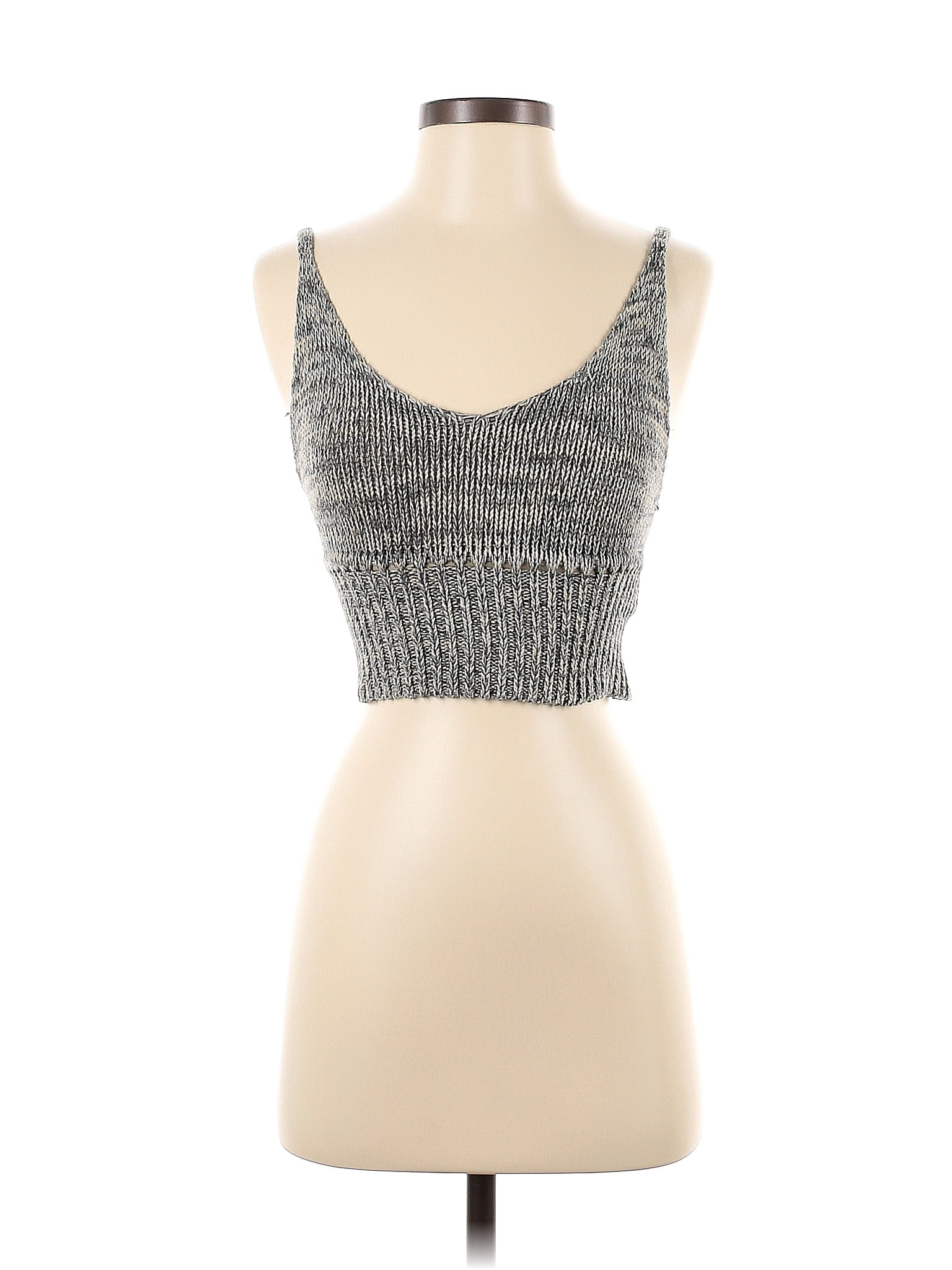 Pins and Needles Color Block Marled Gray Silver Pullover Sweater Size S ...