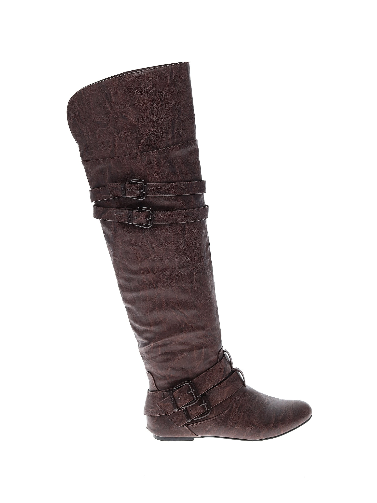 Shiekh Solid Brown Boots Size 7 - 59% off | ThredUp
