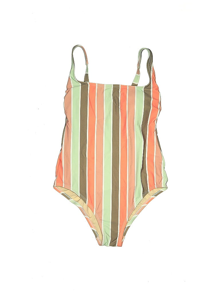 Kona Sol Stripes Multi Color Green One Piece Swimsuit Size M - 21% off ...