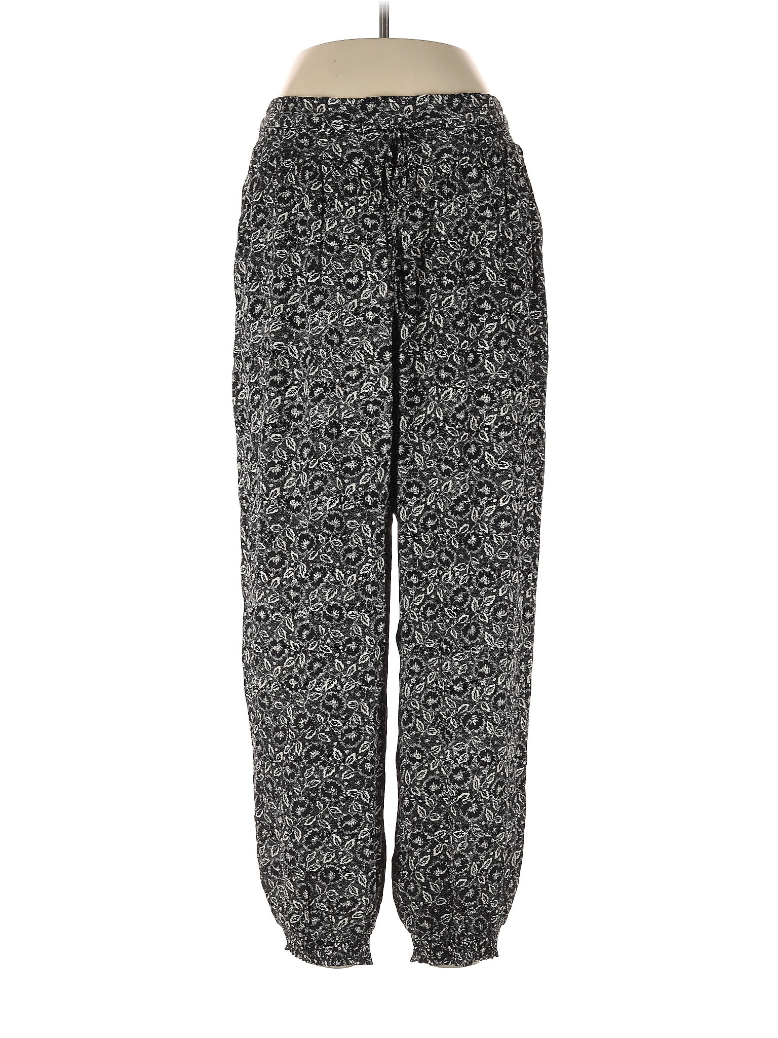 Rebecca Taylor 100% Silk Multi Color Black Casual Pants Size 8 - 81% ...