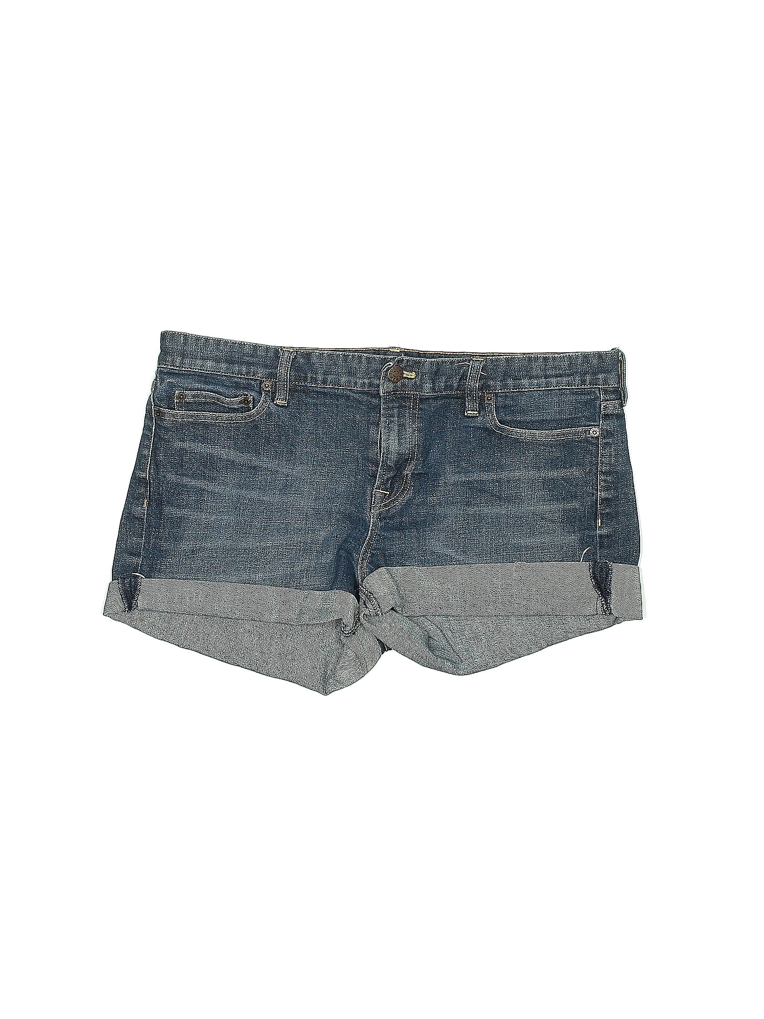J.Crew Factory Store Solid Blue Denim Shorts Size 14 - 72% off | ThredUp