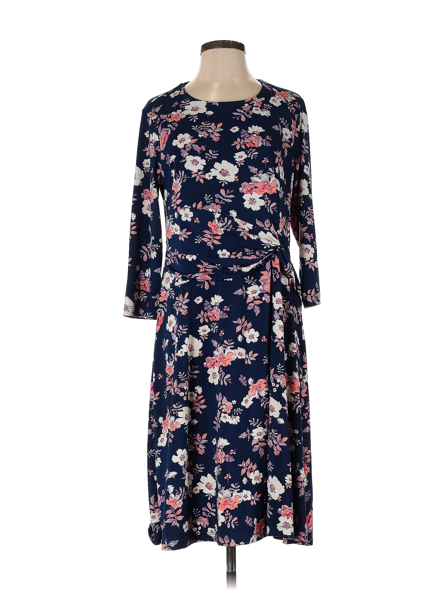 Elisabeth Williams Floral Floral Motif Blue Casual Dress Size S 62