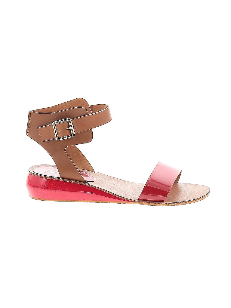 Kelsi By Kelsi Dagger Solid Brown Red Sandals Size 9 1 2 63 Off
