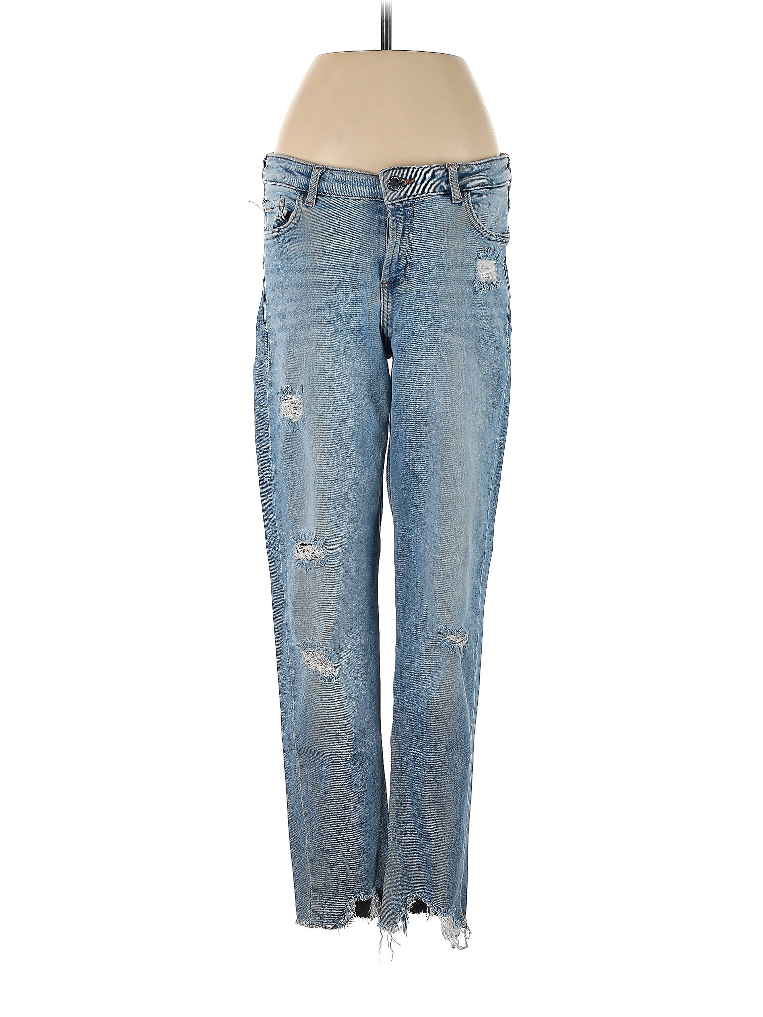 MNG Solid Blue Jeans Size 4 - 47% off | ThredUp