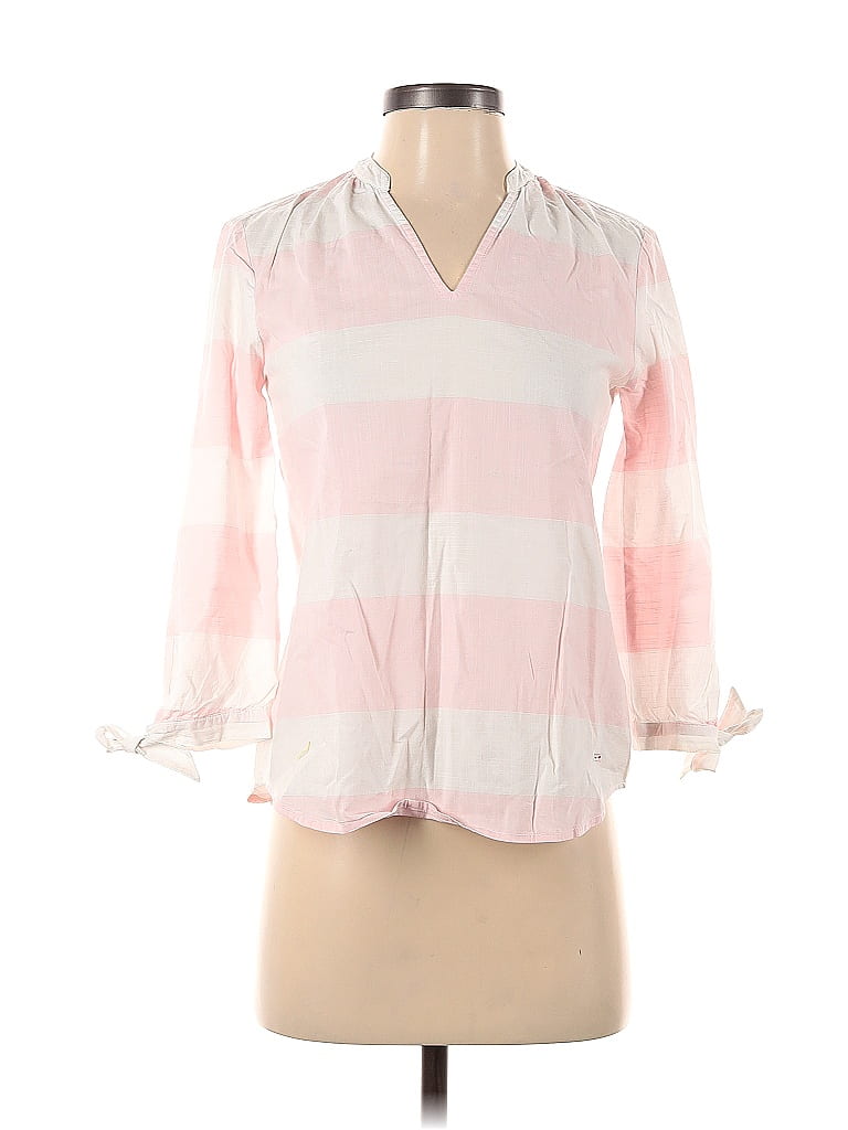 Tommy Hilfiger 100% Cotton Stripes Pink Long Sleeve Blouse Size XXS - 75% off | ThredUp