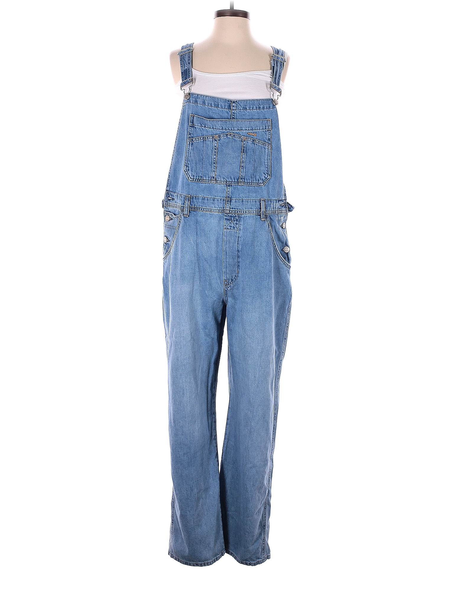 Gap 100% Cotton Solid Blue Overalls Size M - 58% off | ThredUp