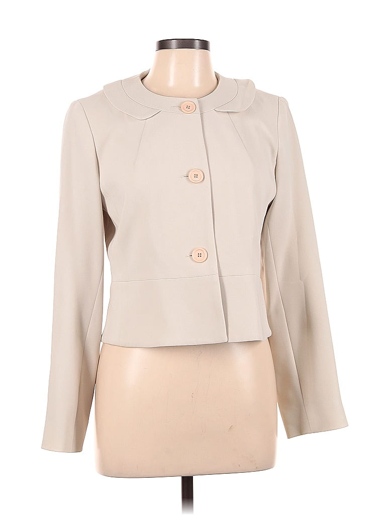Louben Solid Tan Ivory Jacket Size 8 - 78% off | ThredUp