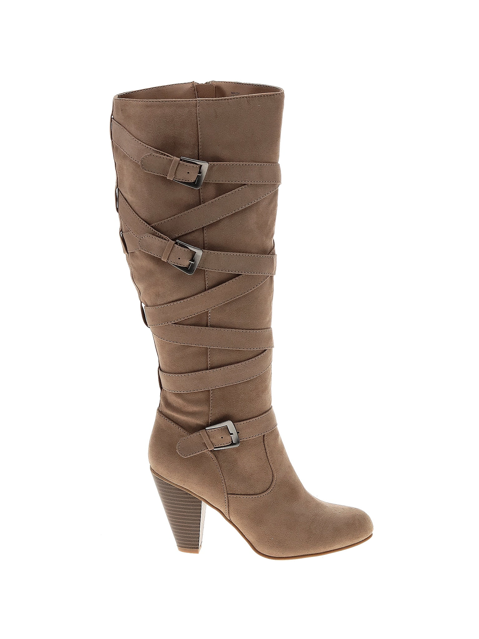 Just Fab Solid Brown Tan Boots Size 7 - 47% off | ThredUp