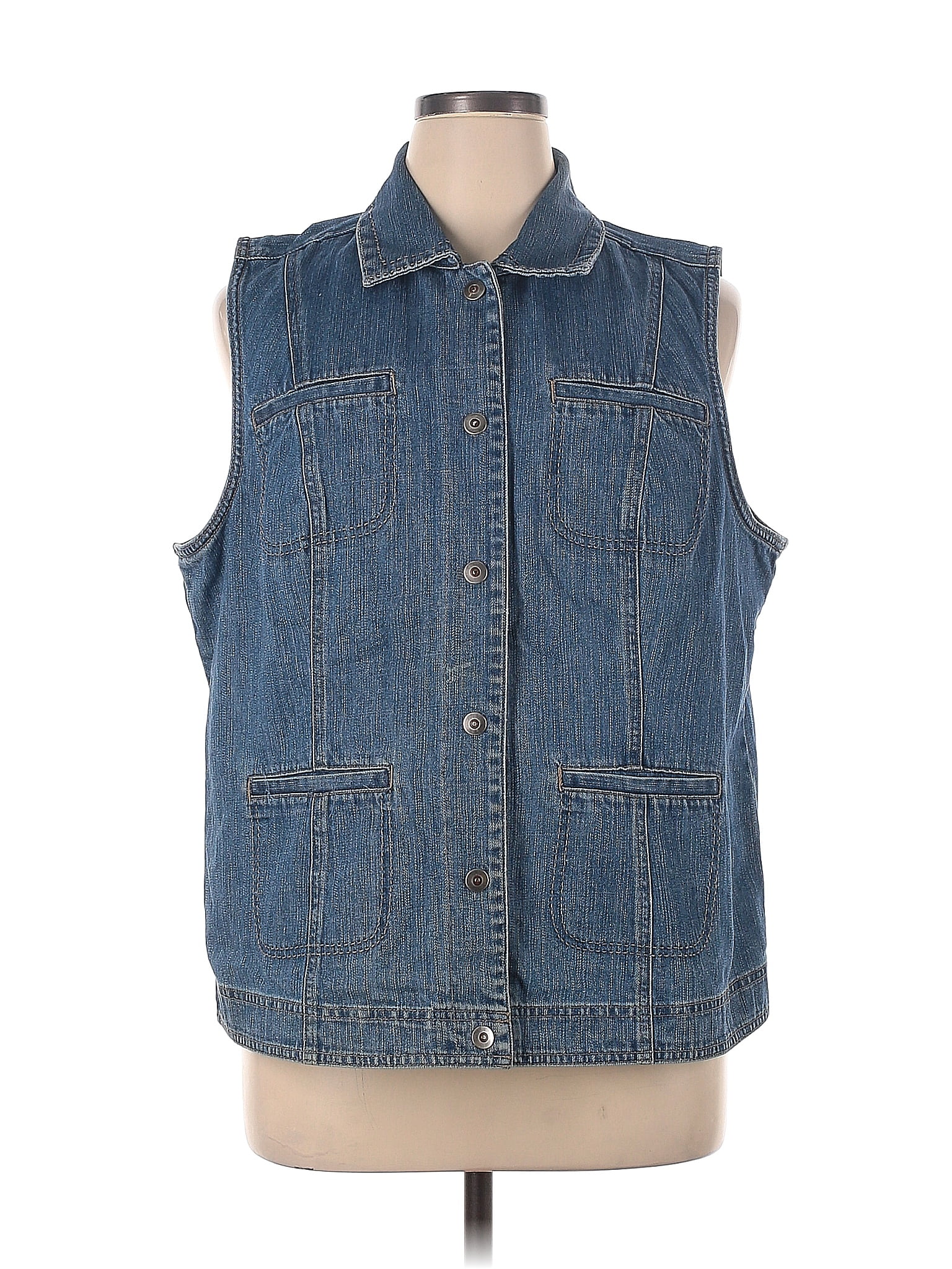 Cj Banks 100% Cotton Solid Blue Denim Jacket Size 1X (Plus) - 69% off ...