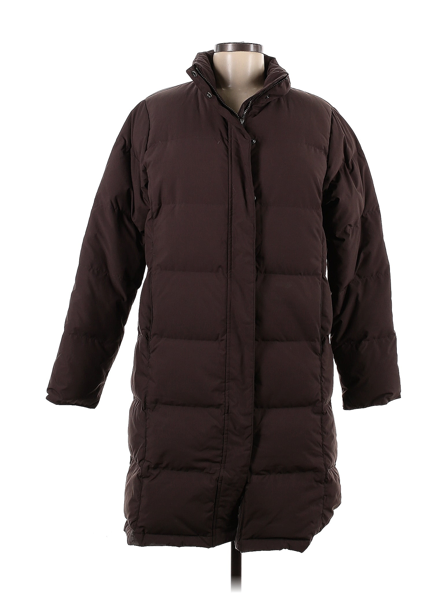 L.L.Bean 100% Polyester Solid Brown Coat Size M - 44% off | ThredUp