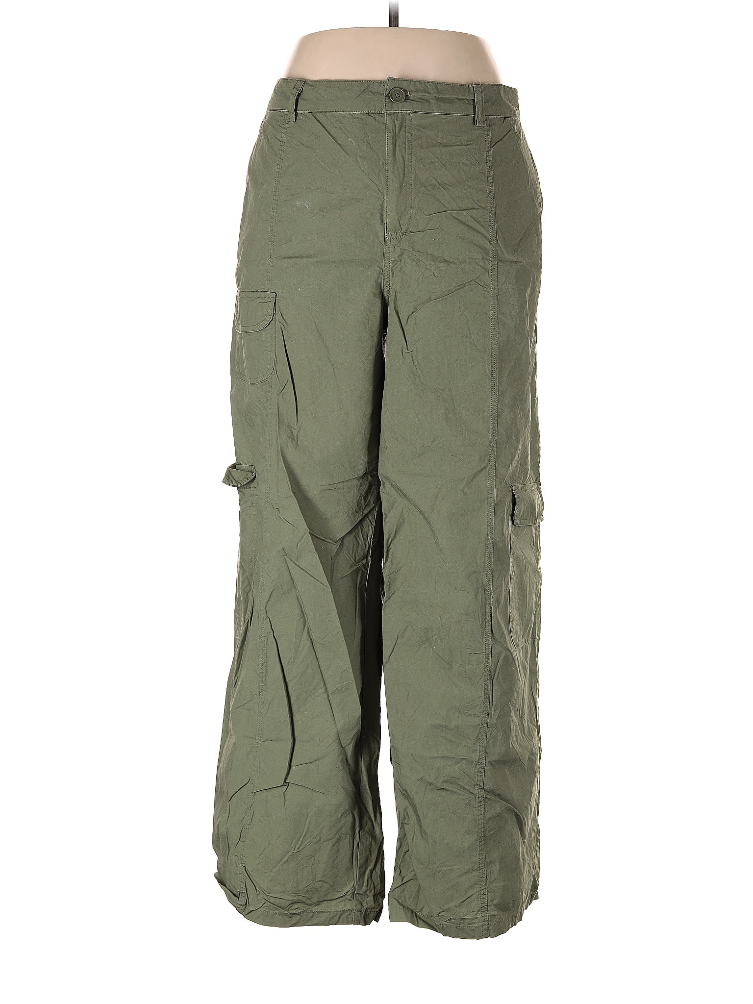 Wild Fable 100% Cotton Solid Green Cargo Pants Size XXL - 40% off | ThredUp