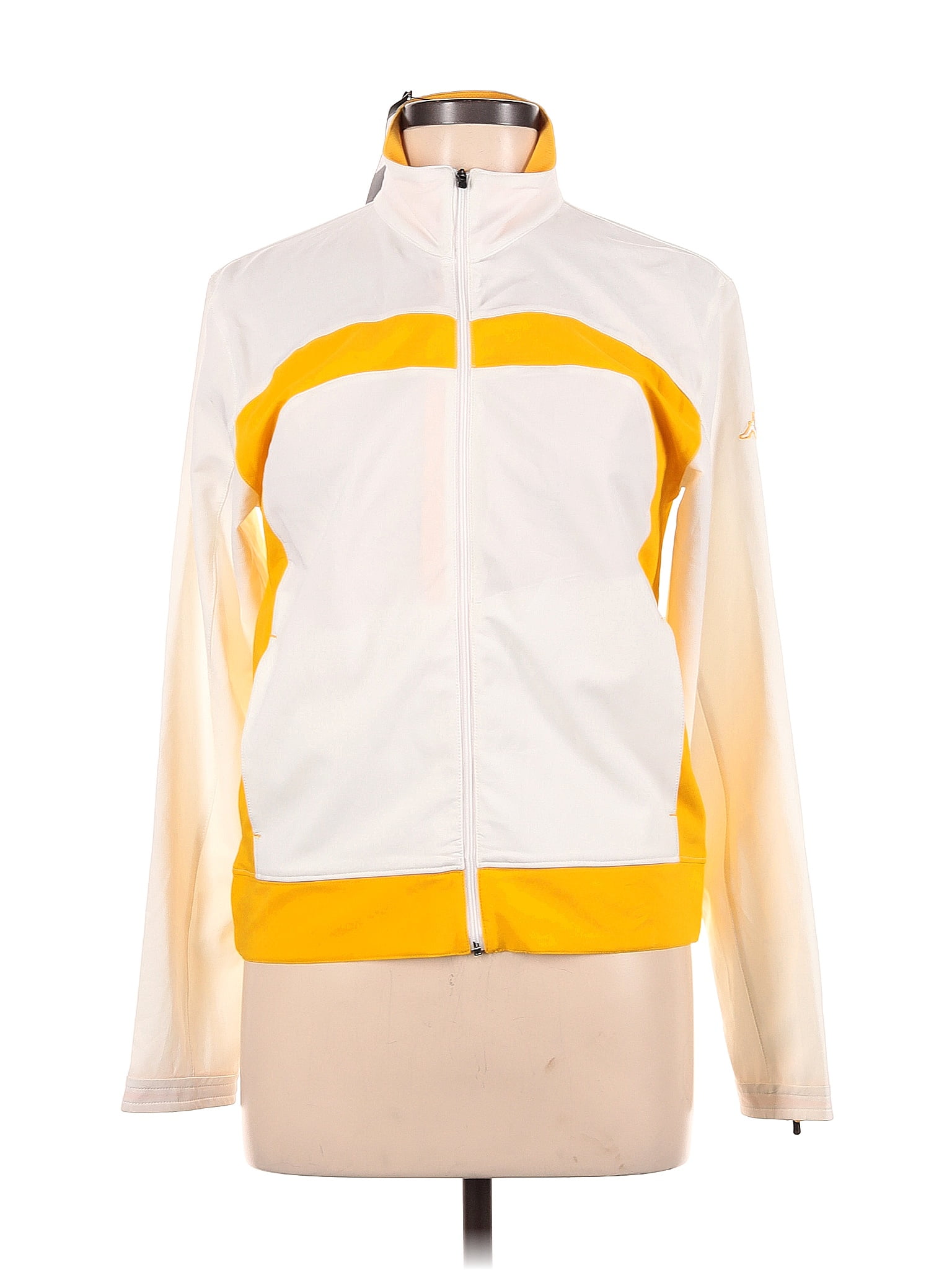 Kappa 100% Polyester Color Block Solid Yellow Track Jacket Size M - 63% ...