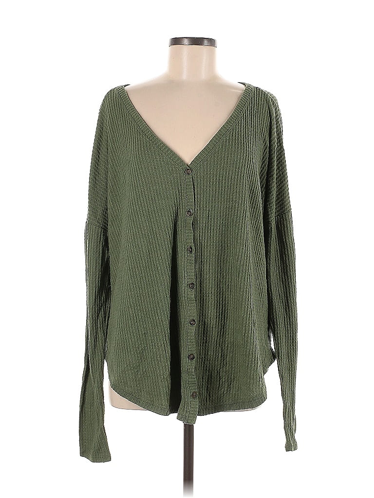 Wild Fable Solid Green Long Sleeve Top Size L - 50% off | ThredUp