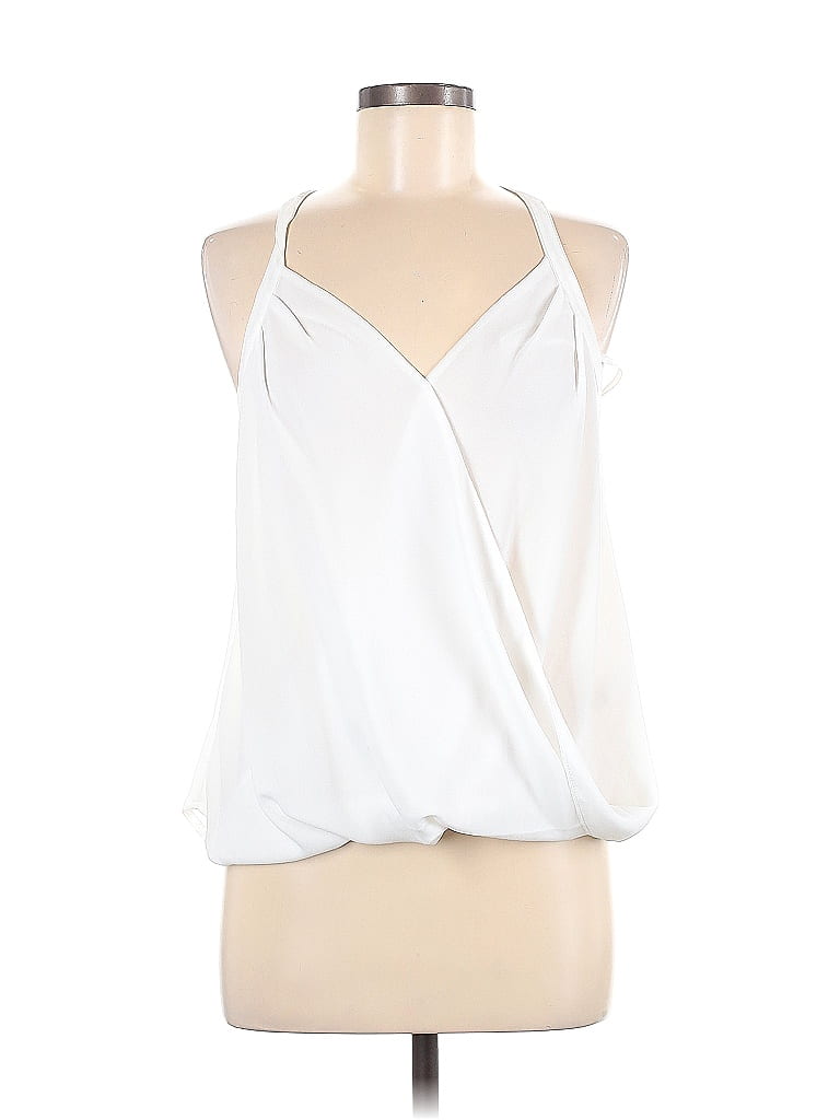 Naked Zebra 100 Polyester White Sleeveless Blouse Size M 52 Off