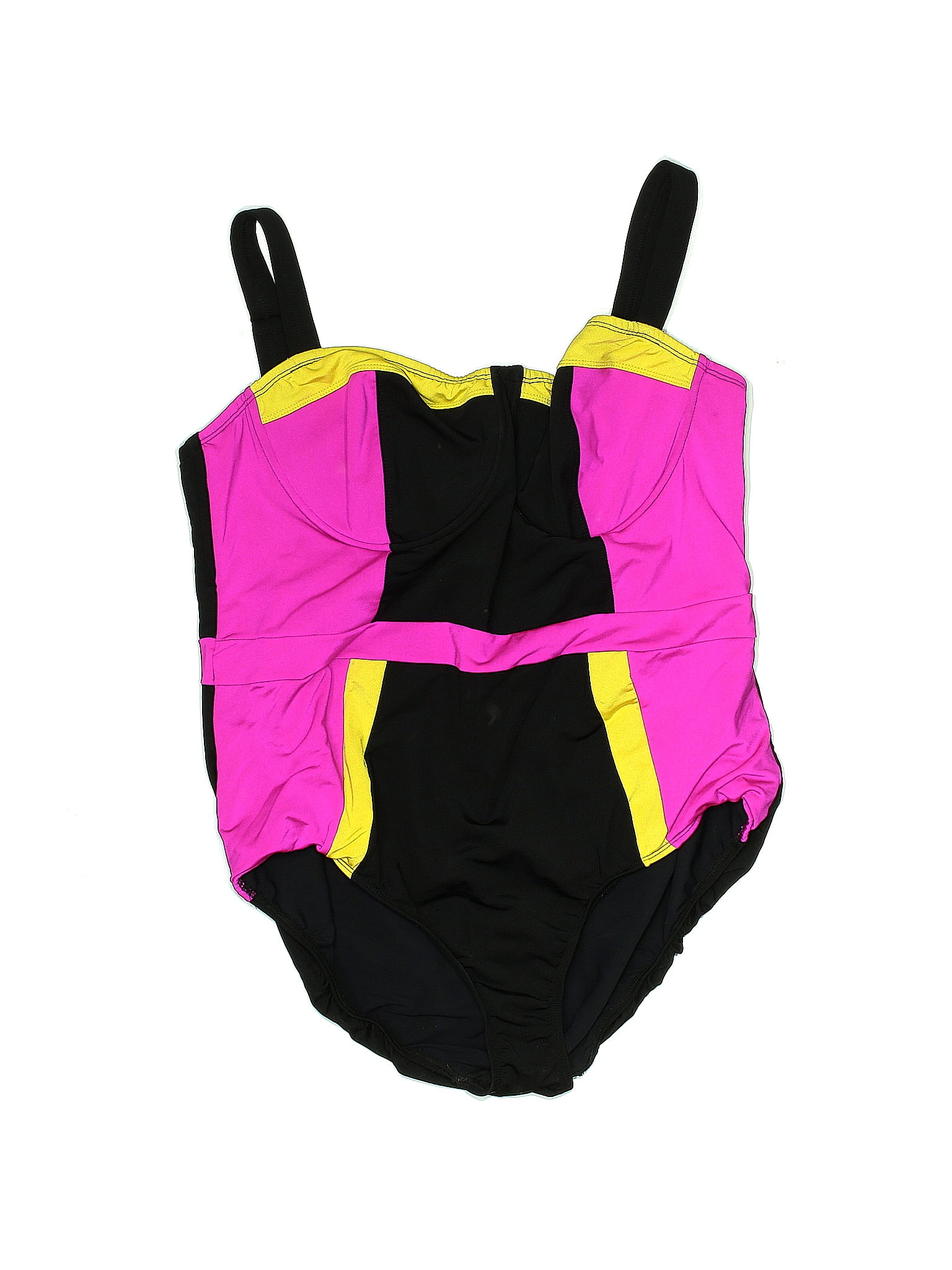 Monif C. Solid Multi Color Pink One Piece Swimsuit Size 5X (6) (Plus ...