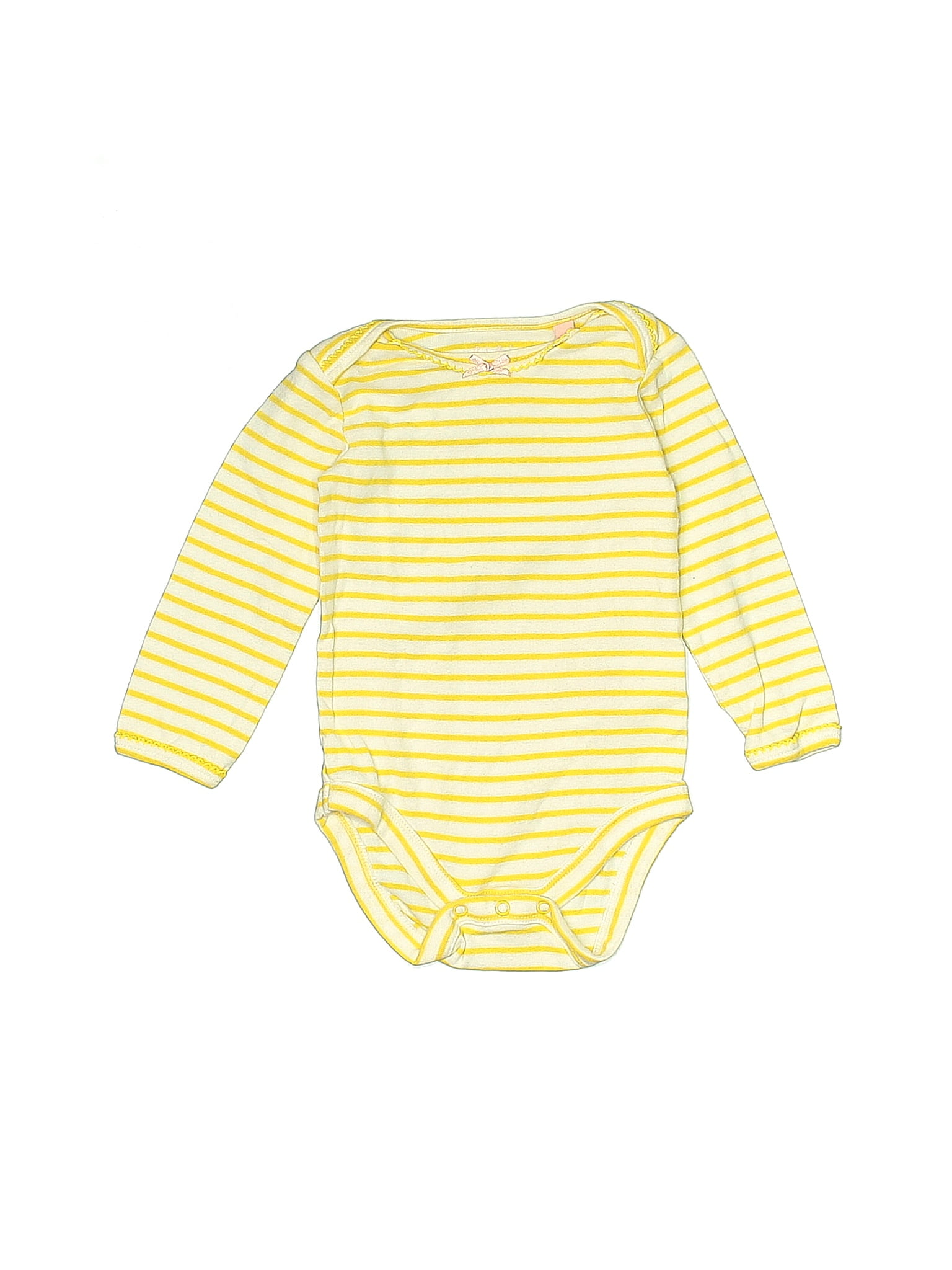 Baby Boden 100% Cotton Stripes Yellow Short Sleeve Onesie Size 9-12 mo ...