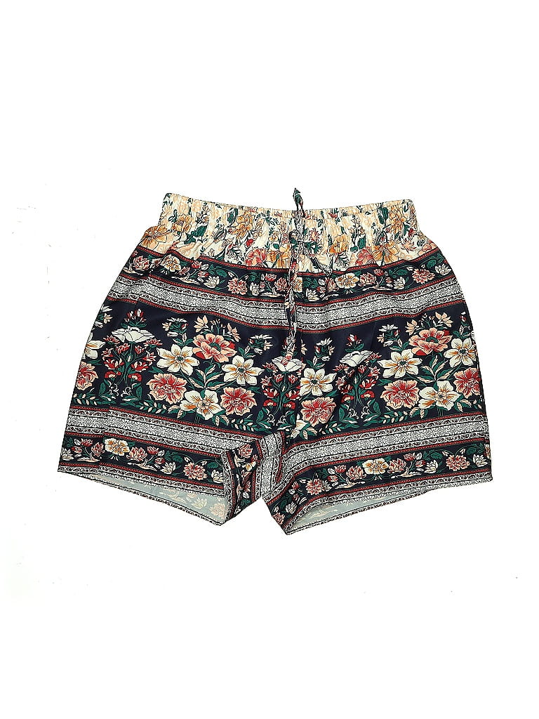 Unbranded 100% Polyester Floral Paisley Graphic Tropical Black Shorts ...