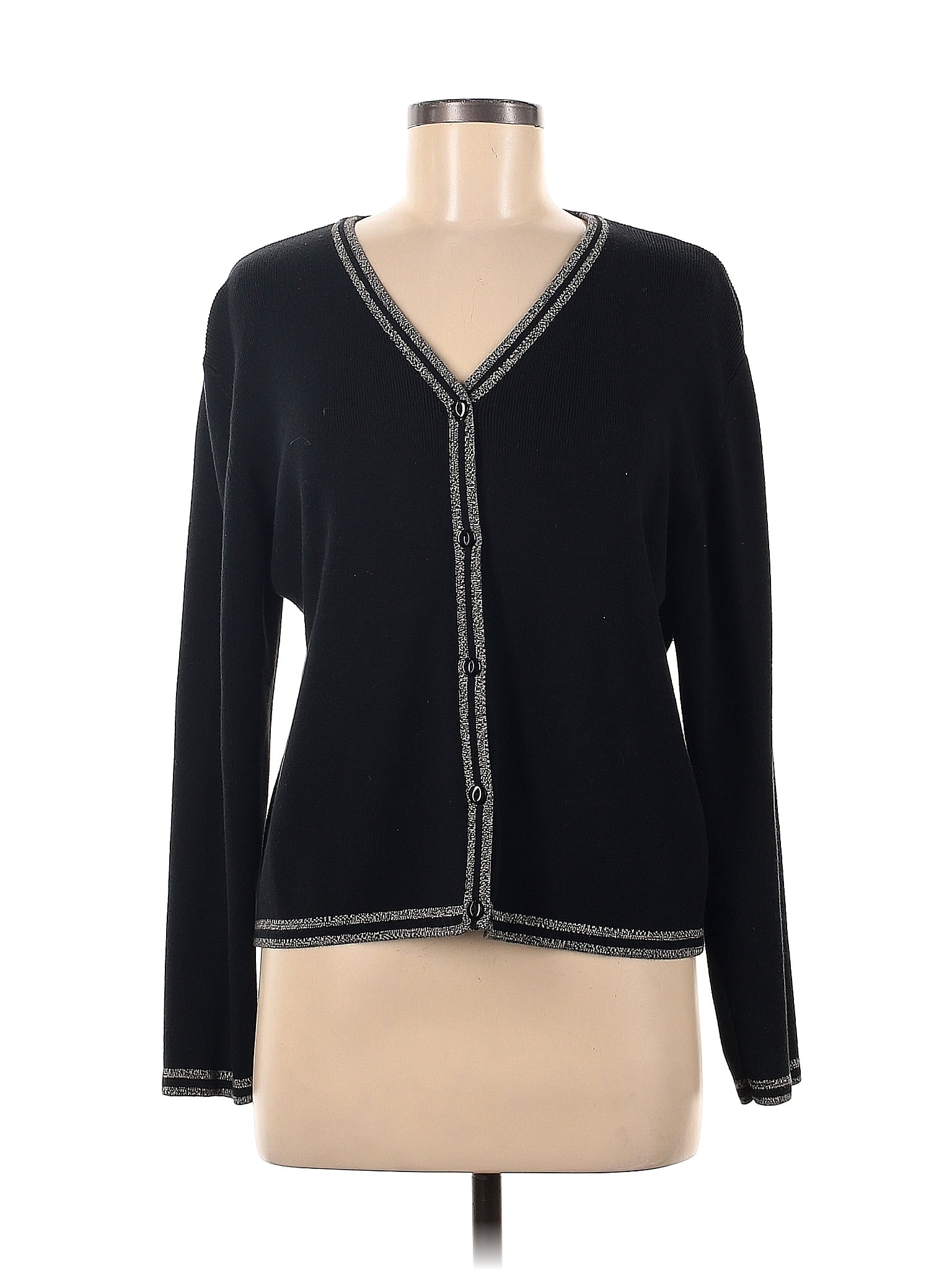 Christopher And Banks Color Block Solid Black Cardigan Size M 80 Off