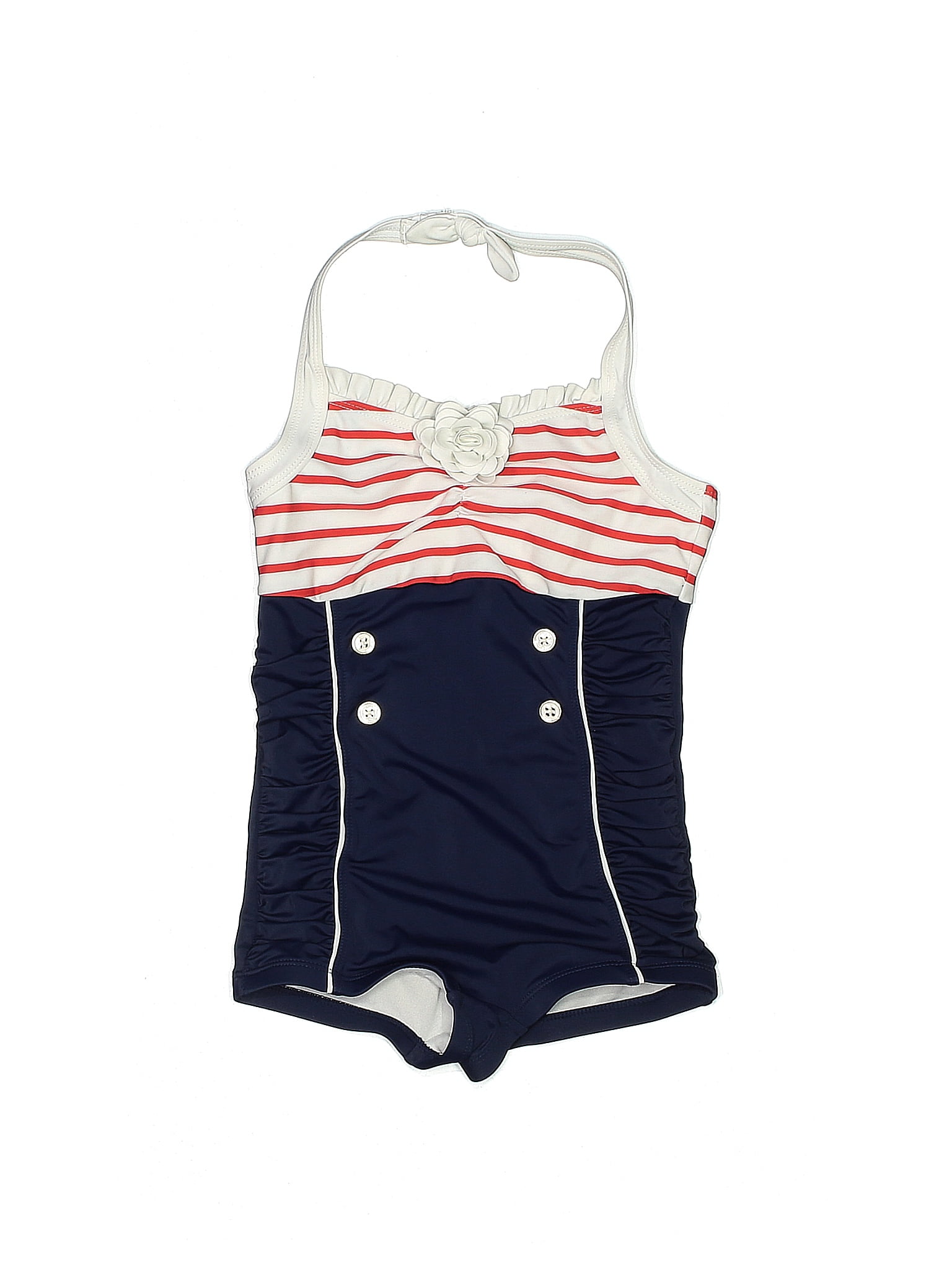 Janie And Jack Stripes Blue One Piece Swimsuit Size 7 54 Off Thredup