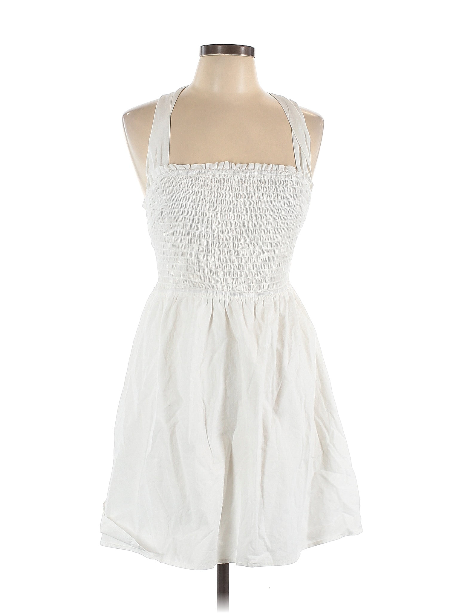 Le Lis 100% Cotton Solid White Casual Dress Size L - 74% off | ThredUp