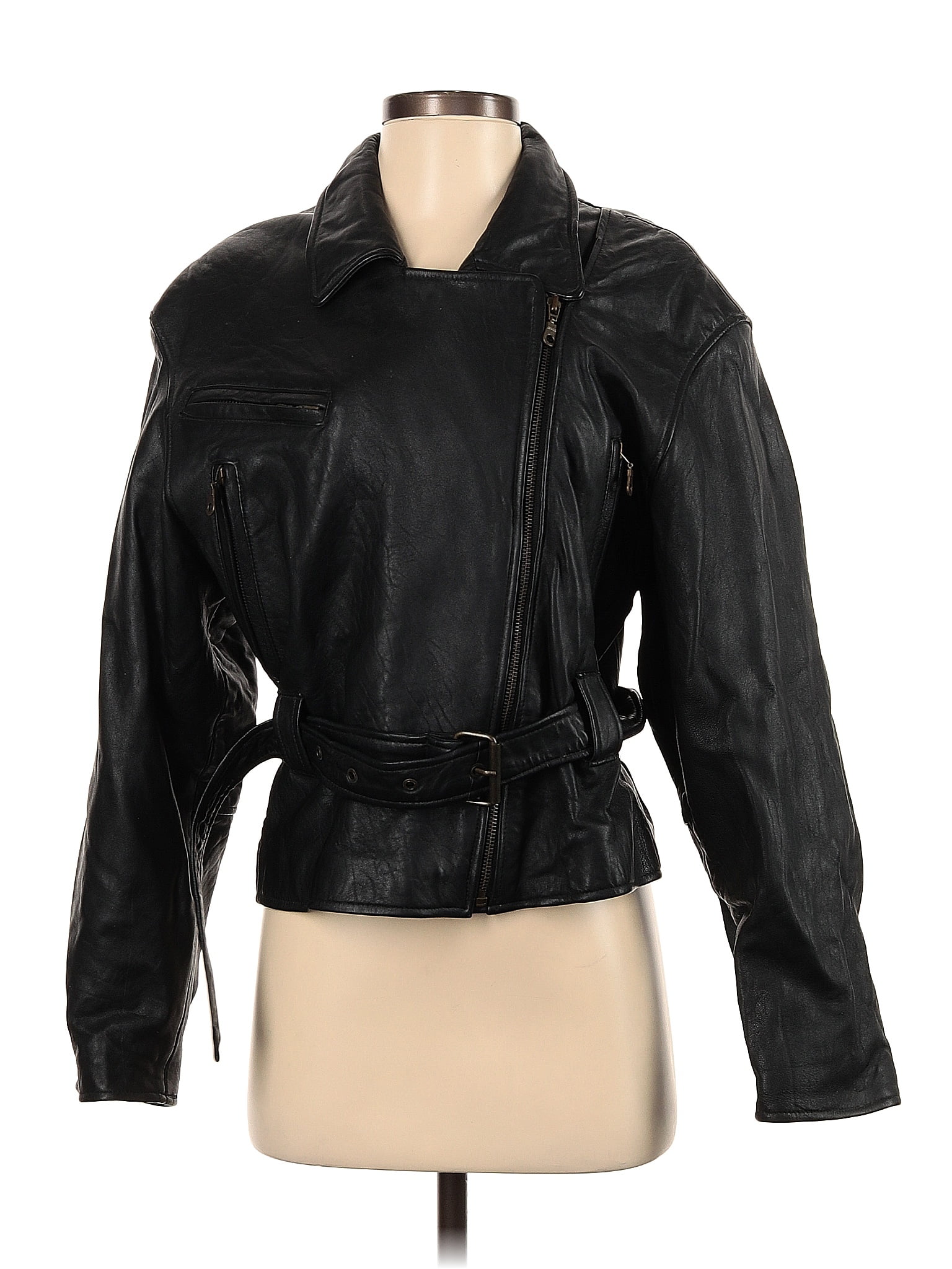 Express Solid Black Leather Jacket Size S - 72% off | ThredUp