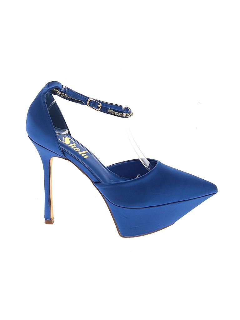 Sheln Solid Blue Heels Size 7 - 56% off | ThredUp