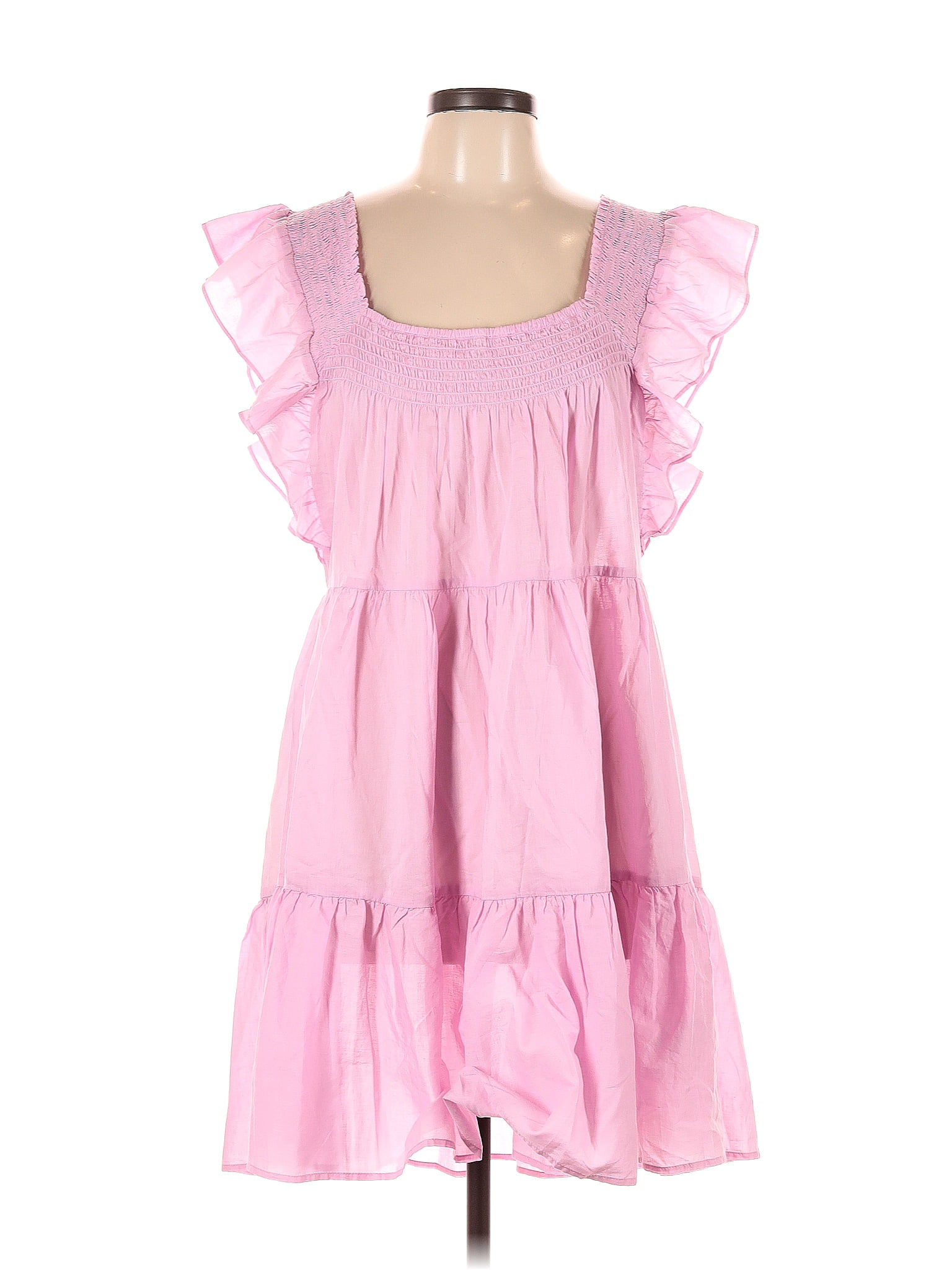 J.Crew 100% Cotton Solid Pink Casual Dress Size L - 70% off | ThredUp