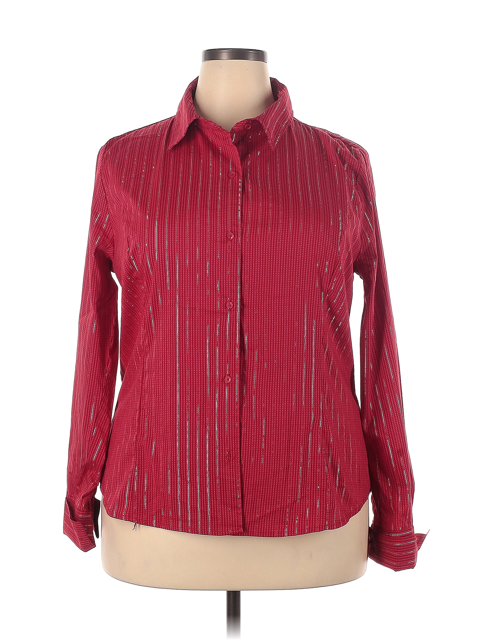 Jaclyn Smith Burgundy Long Sleeve Blouse Size Xxl 40 Off Thredup