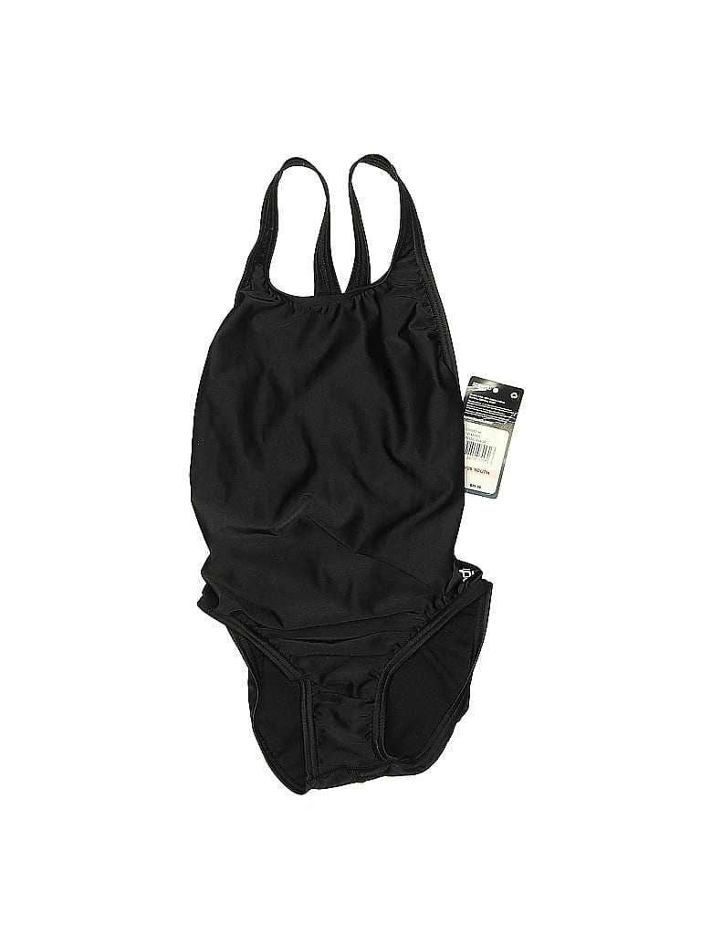 Speedo Solid Black One Piece Swimsuit Size 10 - 32% off | ThredUp