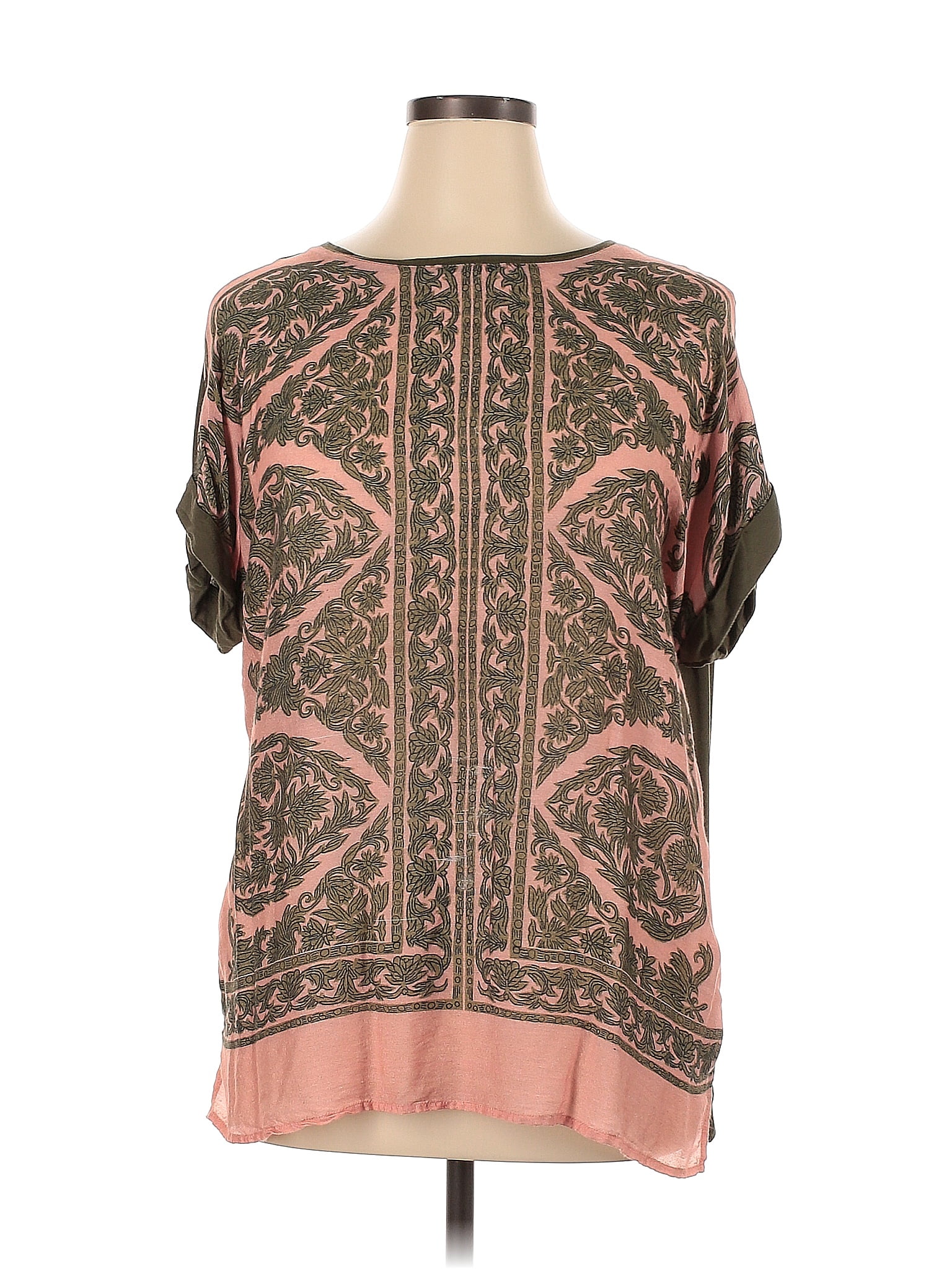 Sundance Color Block Paisley Brown Short Sleeve Top Size XL - 76% off ...