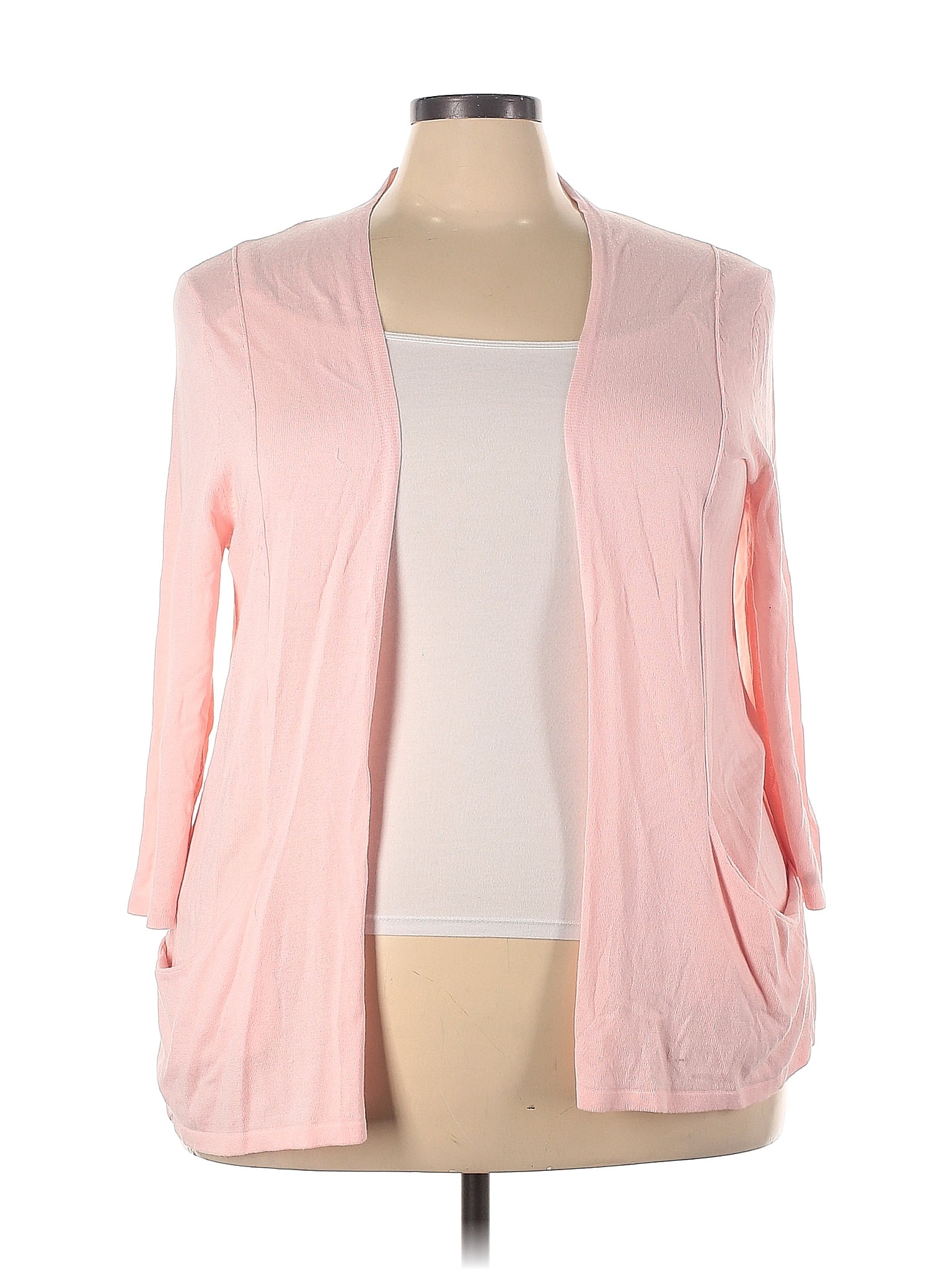 Talbots Outlet Color Block Solid Pink Cardigan Size 3x Plus 54 Off