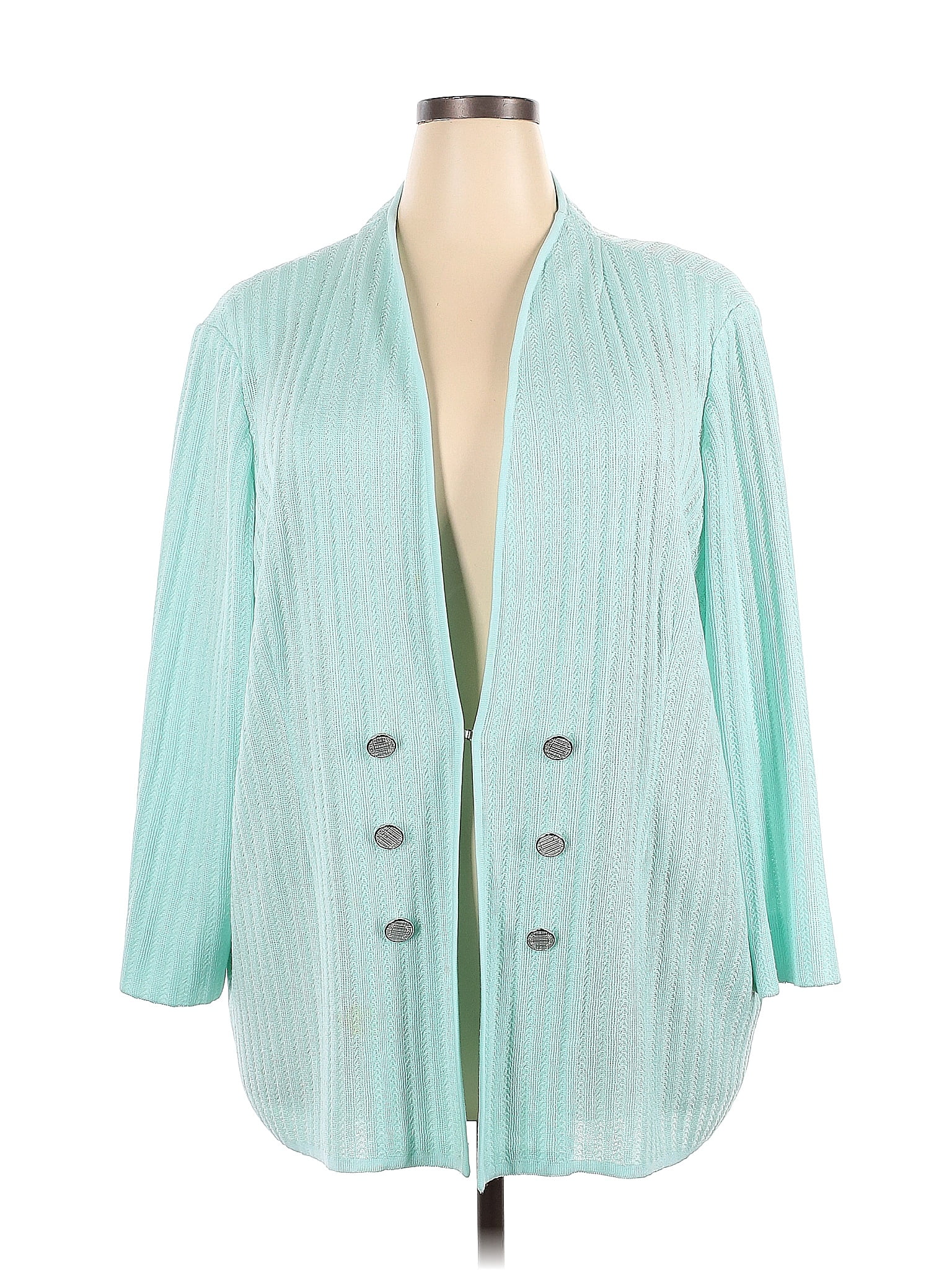 misook Solid Teal Jacket Size 2X (Plus) - 82% off | ThredUp