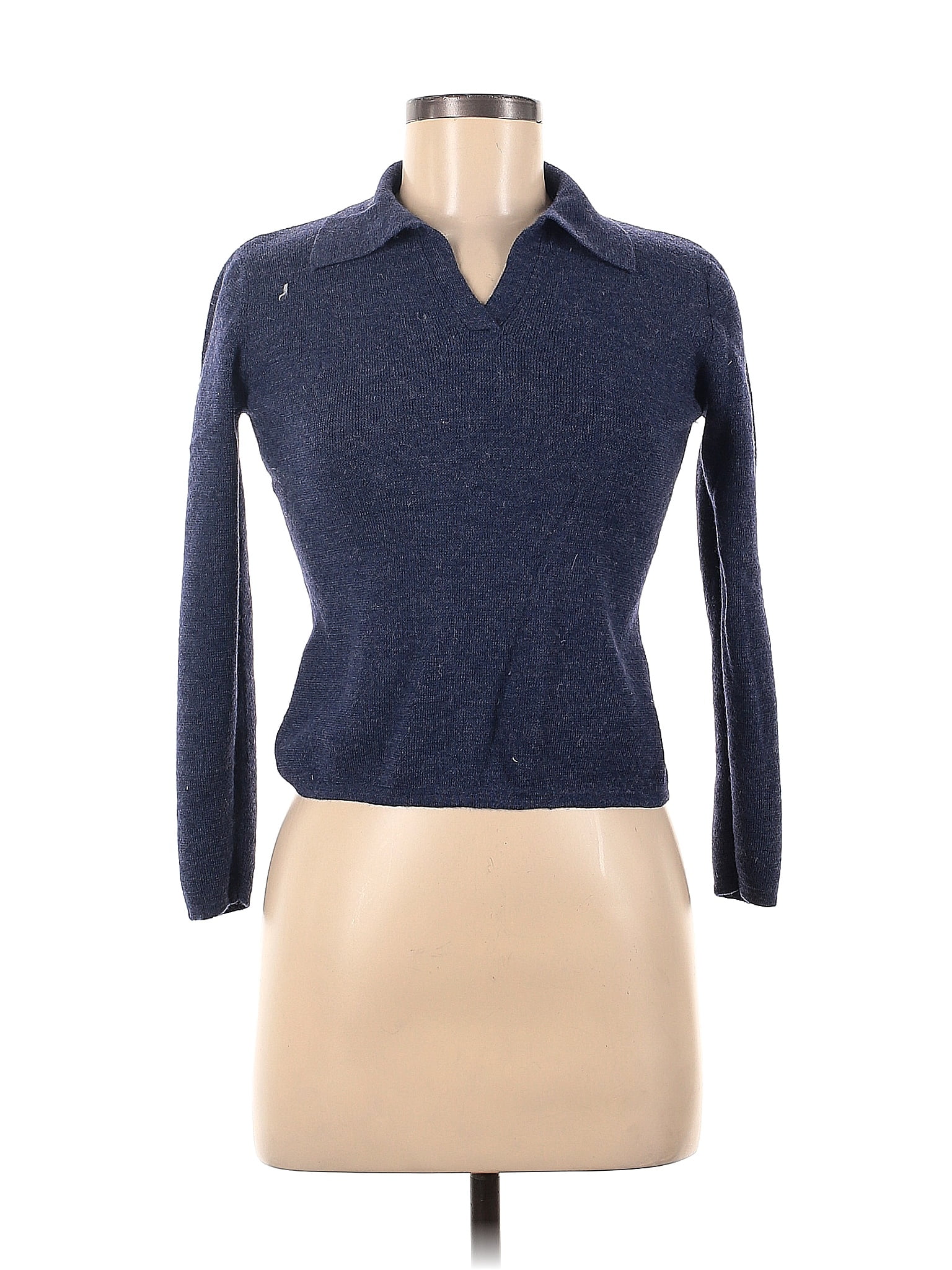 Mercer & Madison 100% Merino Color Block Solid Navy Blue Wool Sweater ...