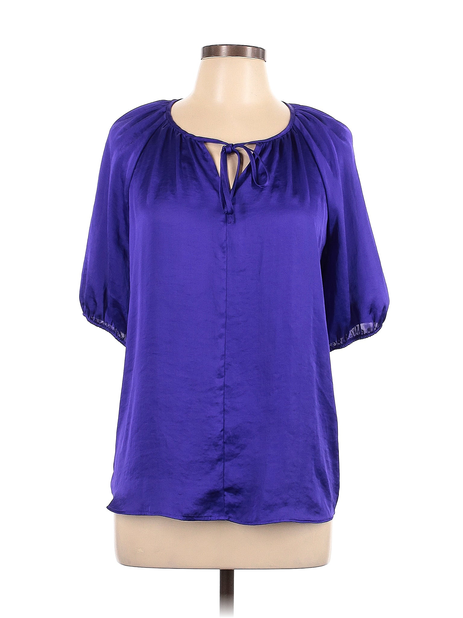 Simply Vera Vera Wang 100 Polyester Purple Short Sleeve Blouse Size L