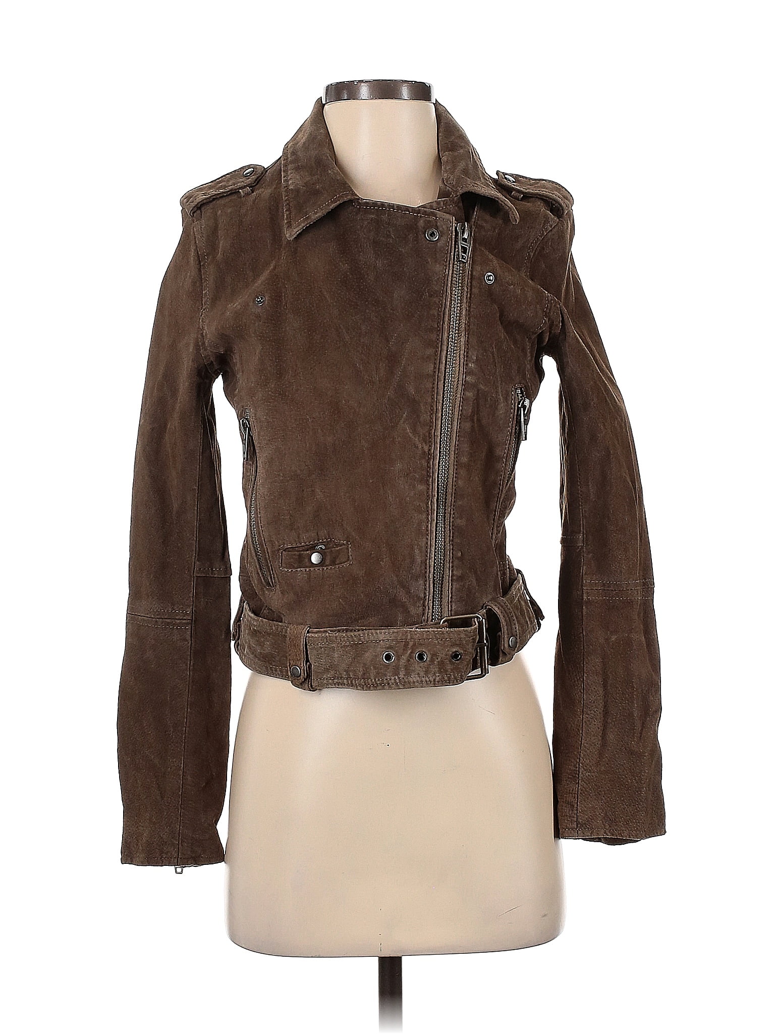 Blank NYC 100% Leather Solid Brown Leather Jacket Size S - 73% off | ThredUp