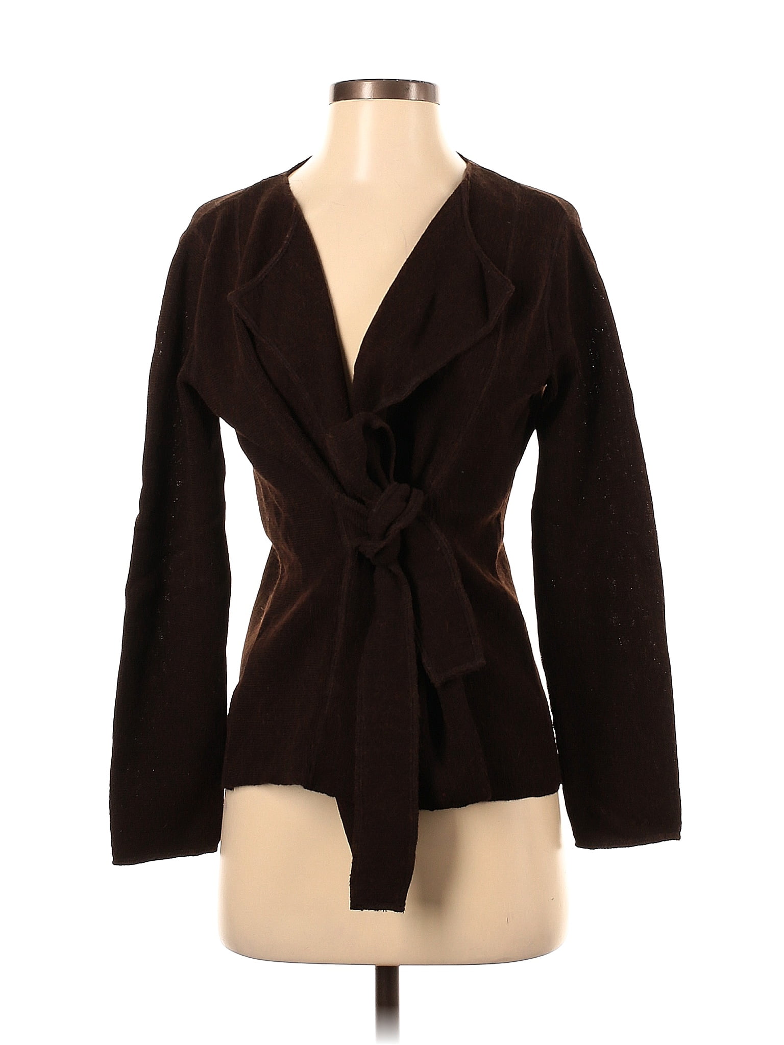 BEYOND THREADS Color Block Solid Brown Cardigan Size S - 79% off | ThredUp