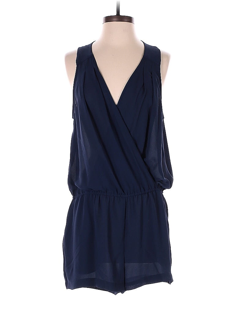 BCBGMAXAZRIA 100% Polyester Solid Blue Romper Size M - 87% off | ThredUp