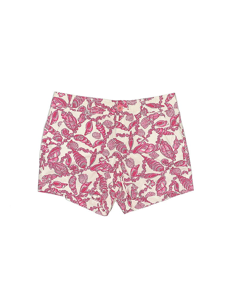 Lilly Pulitzer 100 Cotton Multi Color Pink Khaki Shorts Size 2 65