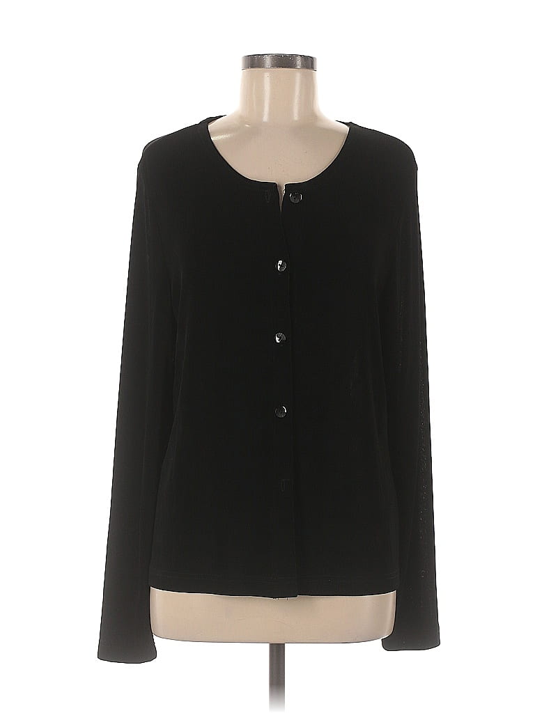 Softwear by Mark Singer Color Block Solid Black Cardigan Size M - 64% ...